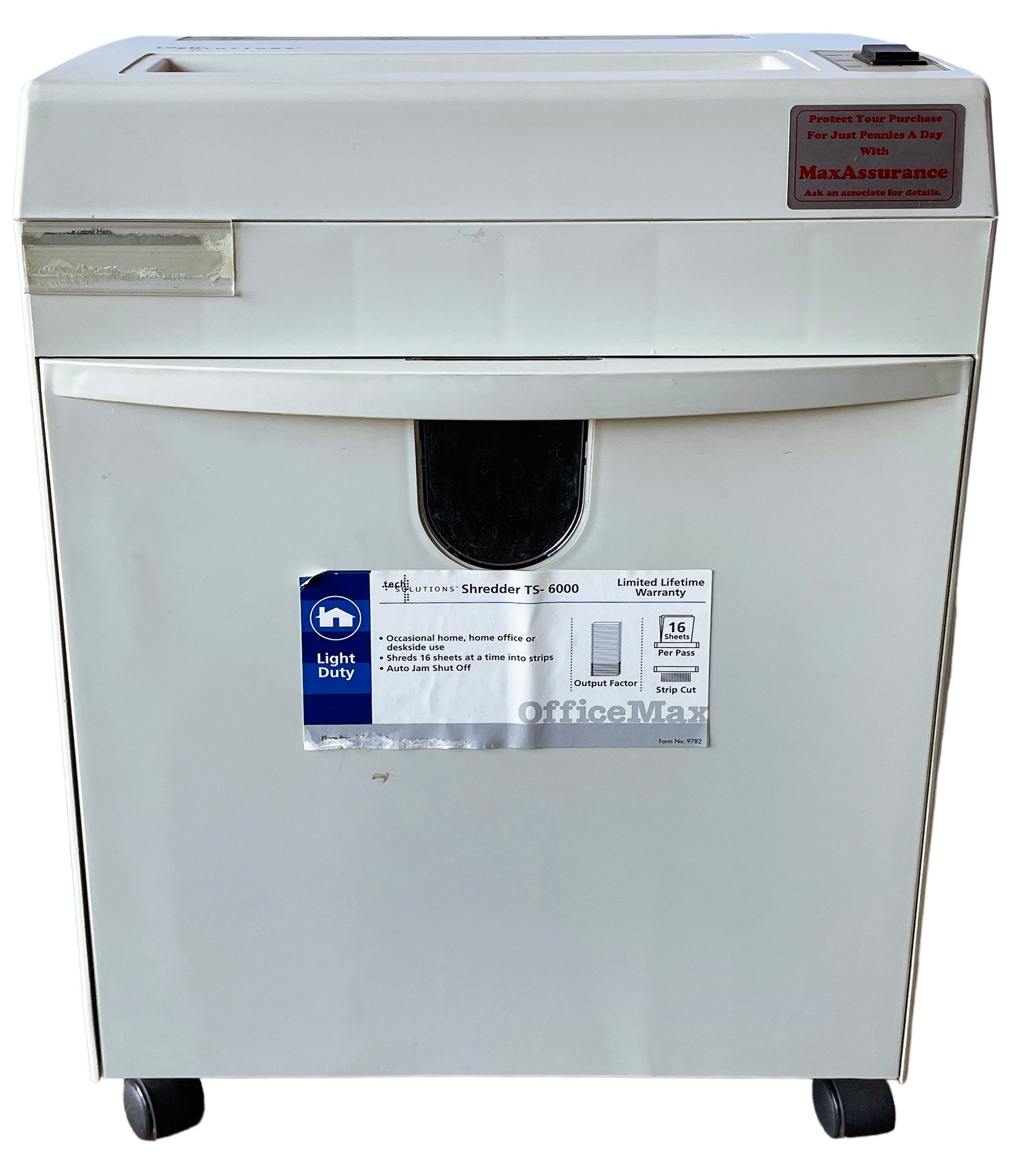 Tech Solutions Paper Shredder TS-6000 #22962 | Auctionninja.com