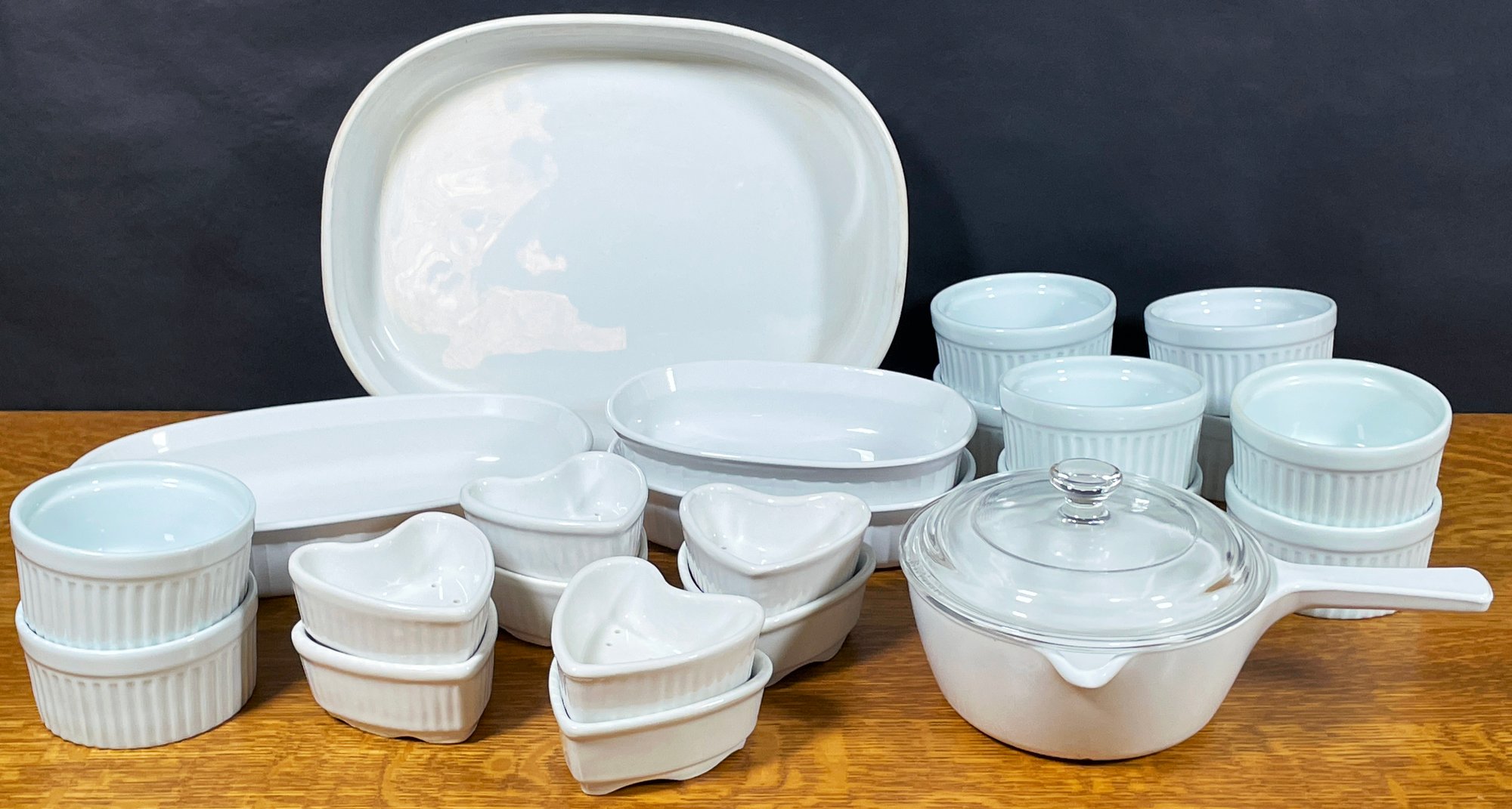 White Ceramic Cookware Including Corningware #28268 | Auctionninja.com