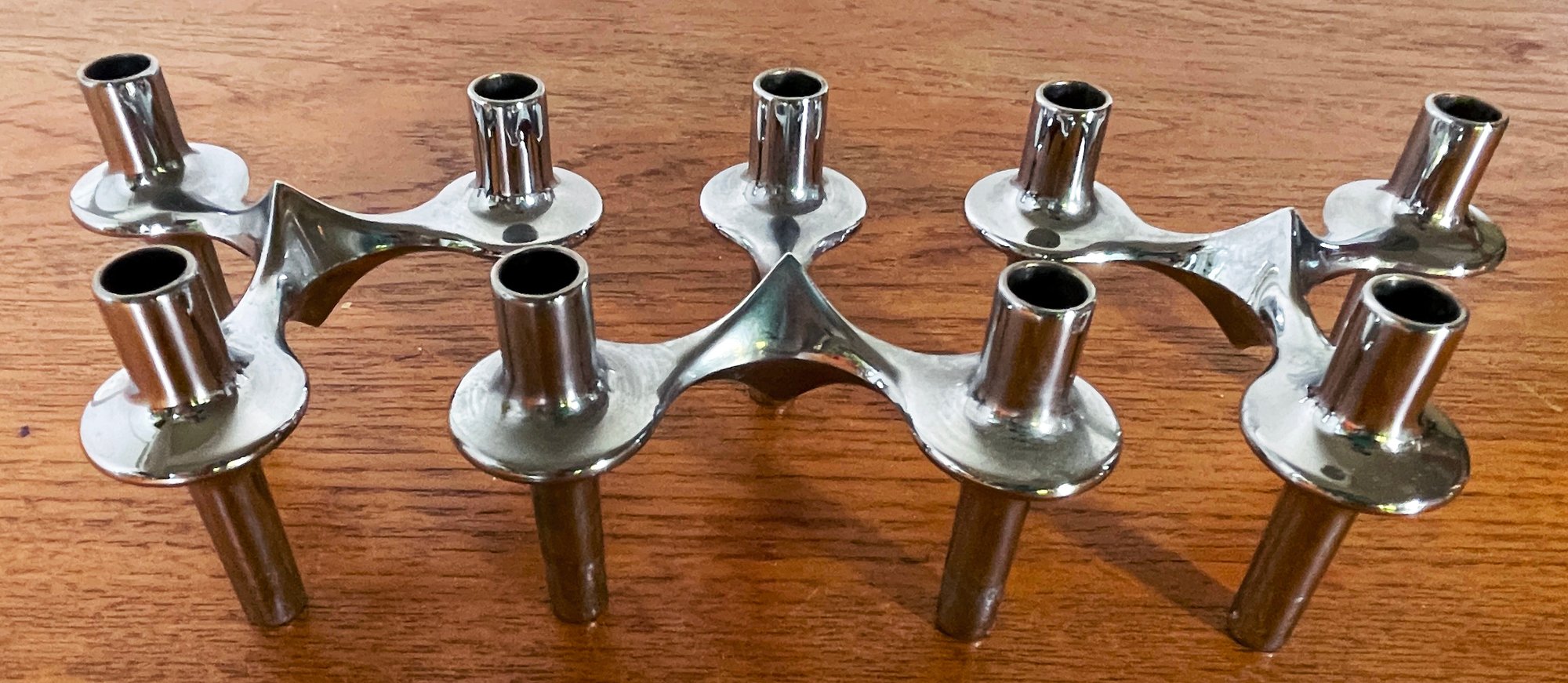 3 Mid Century Atomic Candle Holders #27465 | Auctionninja.com
