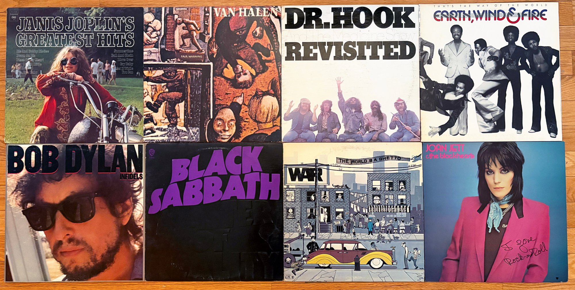 8 Vintage Vinyl Records Including Van Halen, Joan Jett, War, Bob Dylan ...