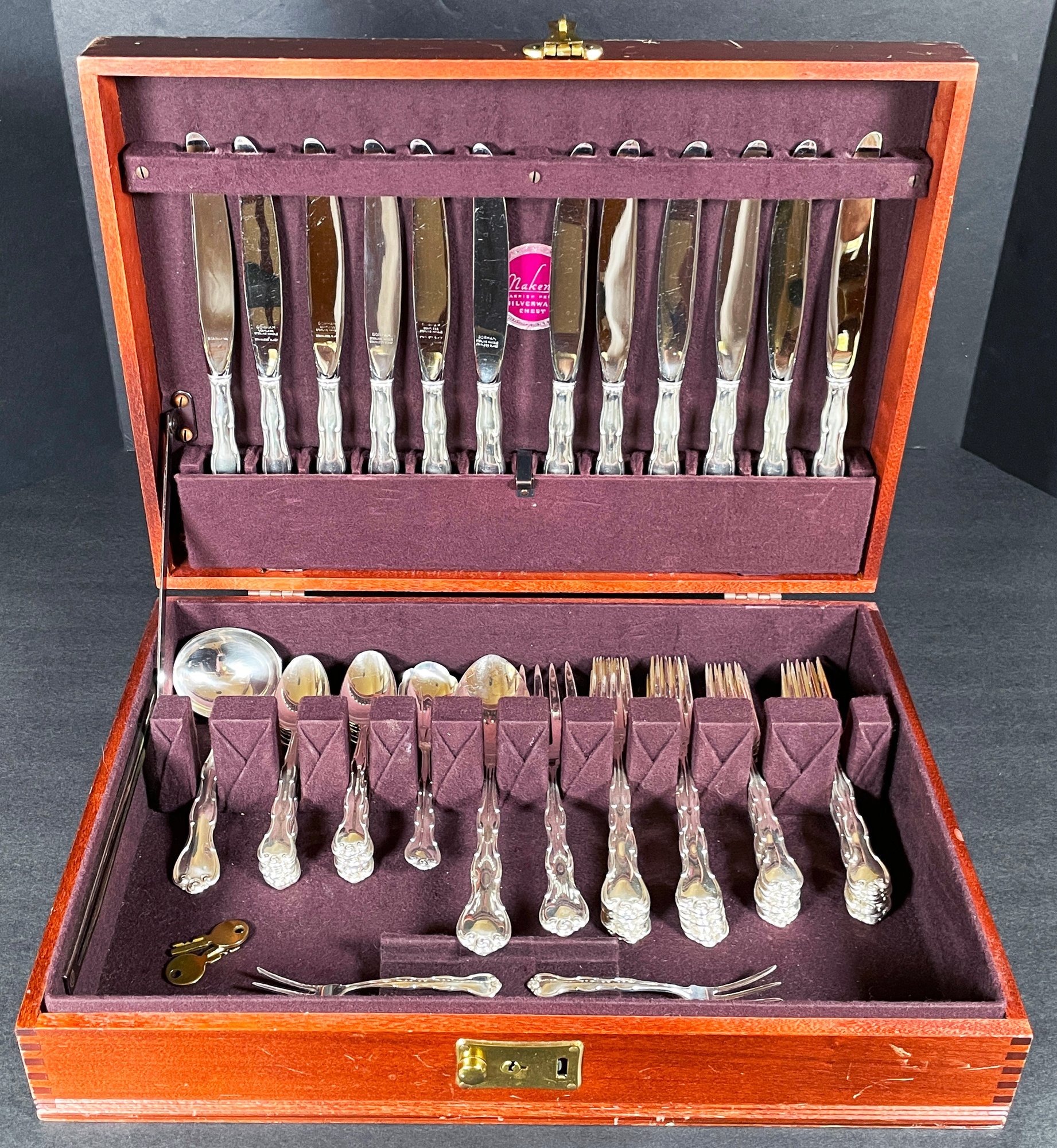 Gorham "Rondo" Sterling Flatware For 12 In Locking Case #26904 ...