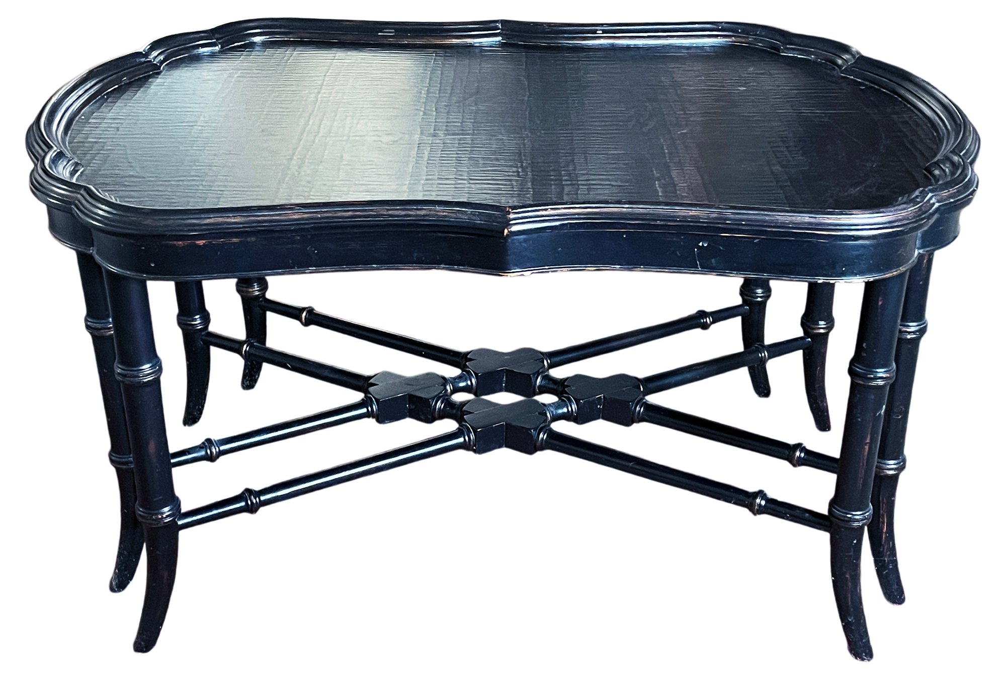 Ethan Allen Georgian Style Black Painted Coffee Table #29915 ...