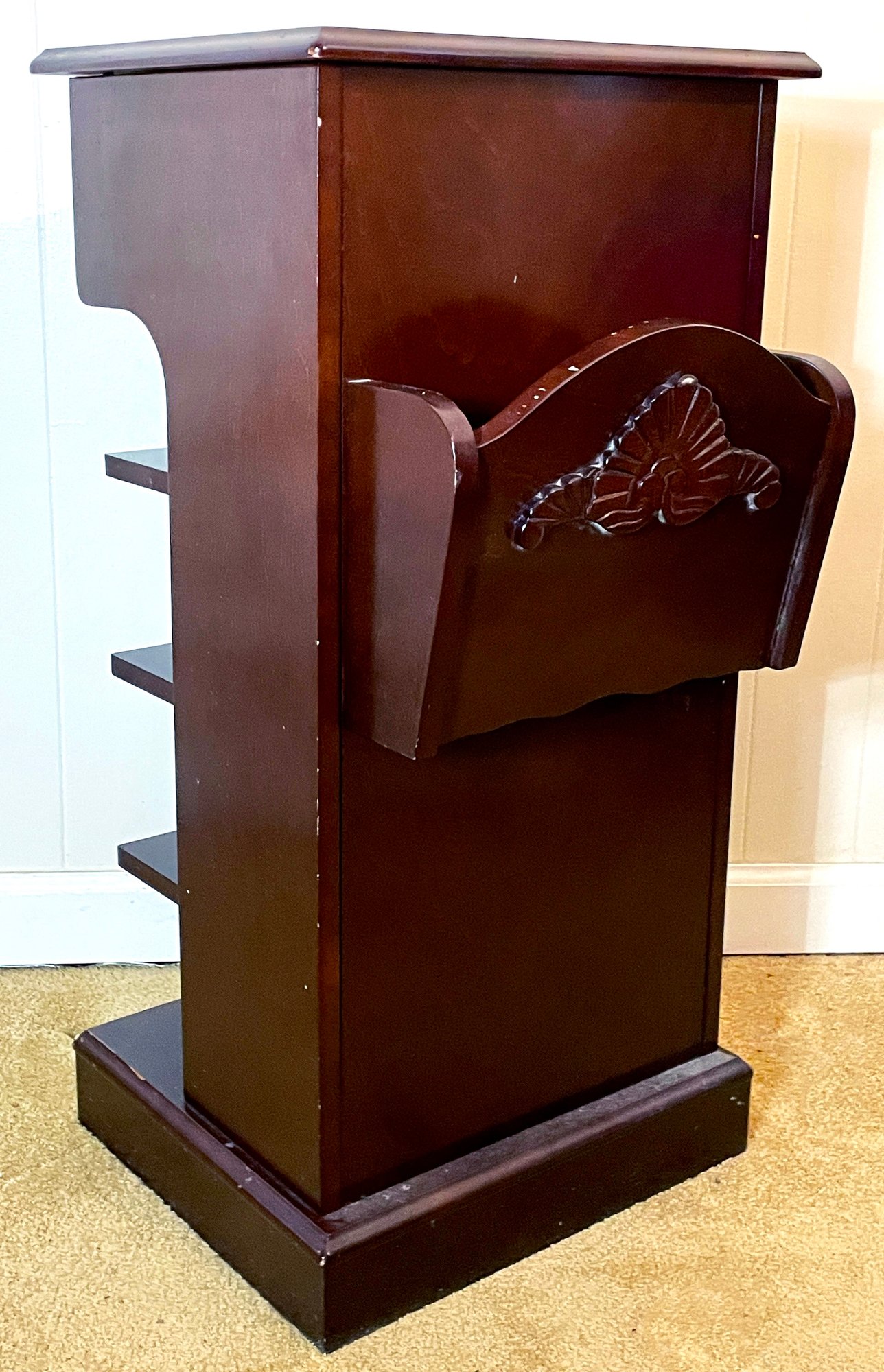 Vintage Solid Wood Magazine Rack Shelf #29918 | Auctionninja.com
