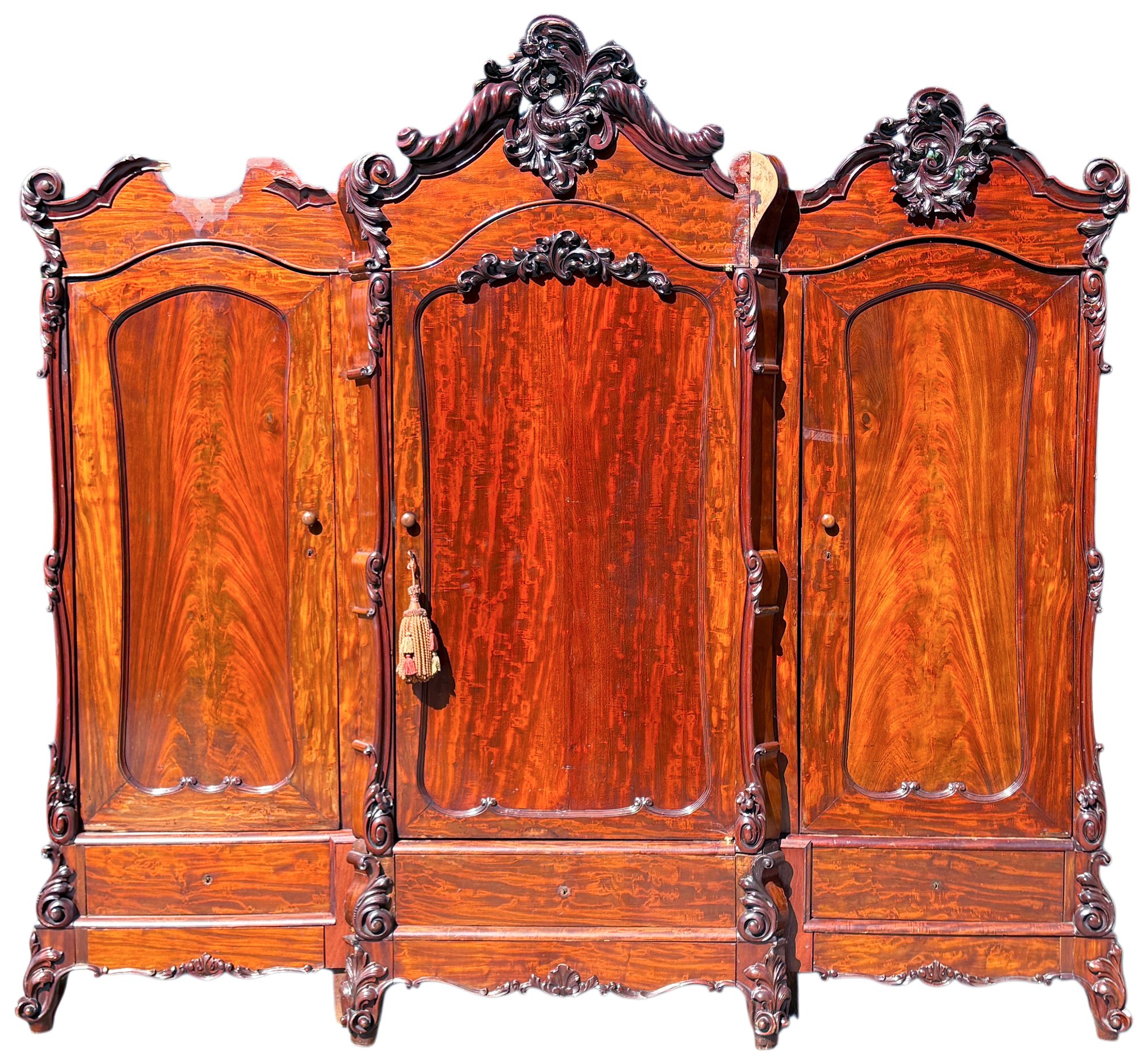 Large Antique And Ornate 3 Piece Armoire As Is #36269 | Auctionninja.com
