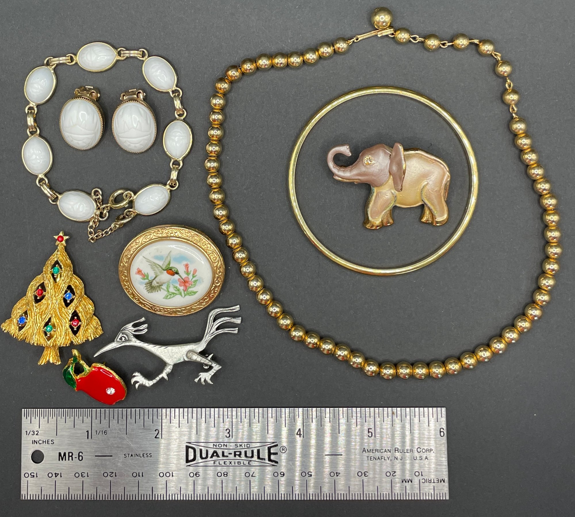 Assorted Vintage Costume Jewelry Including Metzke Pewter Road Runner ...