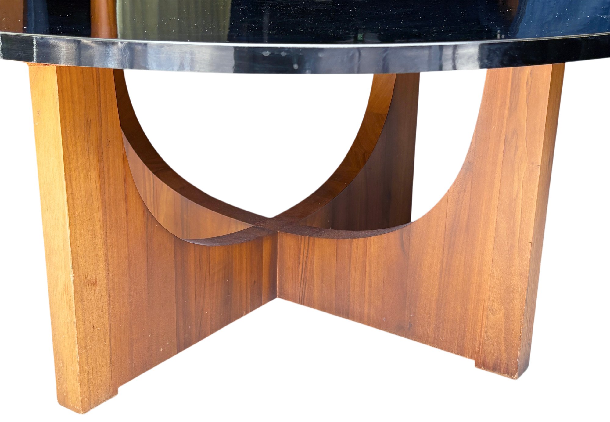 Cool Vintage Mid Century Style Black Composite Round Top Coffee Table ...