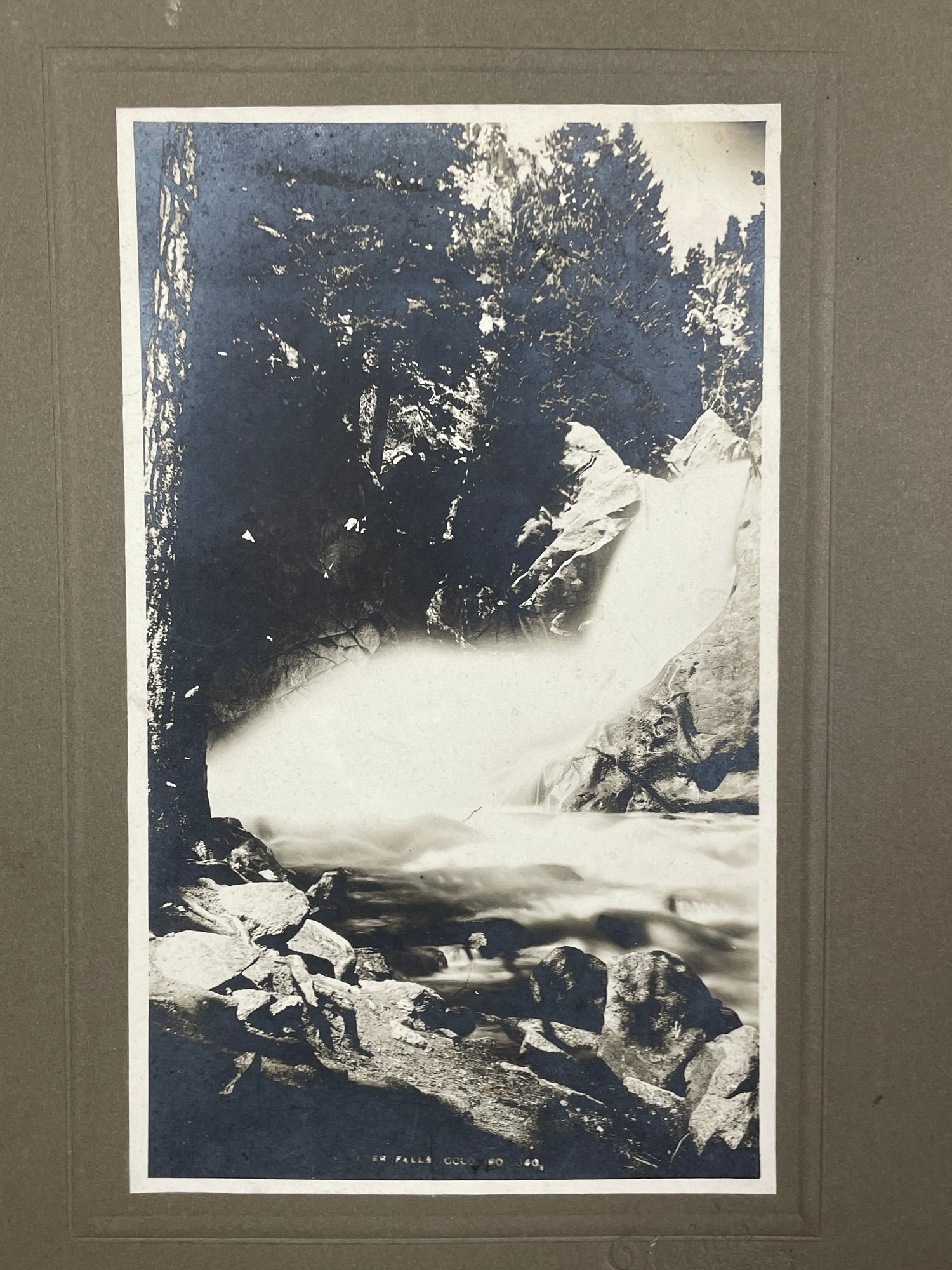3 Vintage/antique Photographs- Mountains, Boulder Falls, & Rollins Pass ...