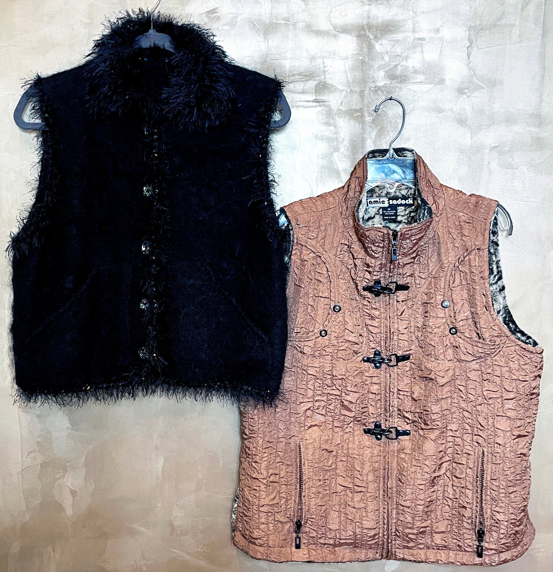 2 Stylish Designer Vests Including Handmade Mohair #30514 ...