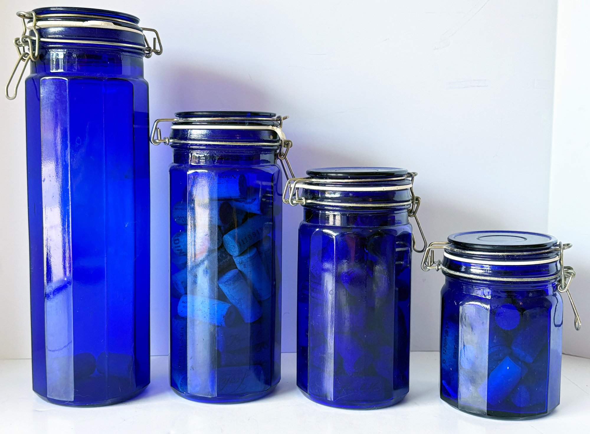 Cobalt Blue Glass Storage Jars #36723 | Auctionninja.com