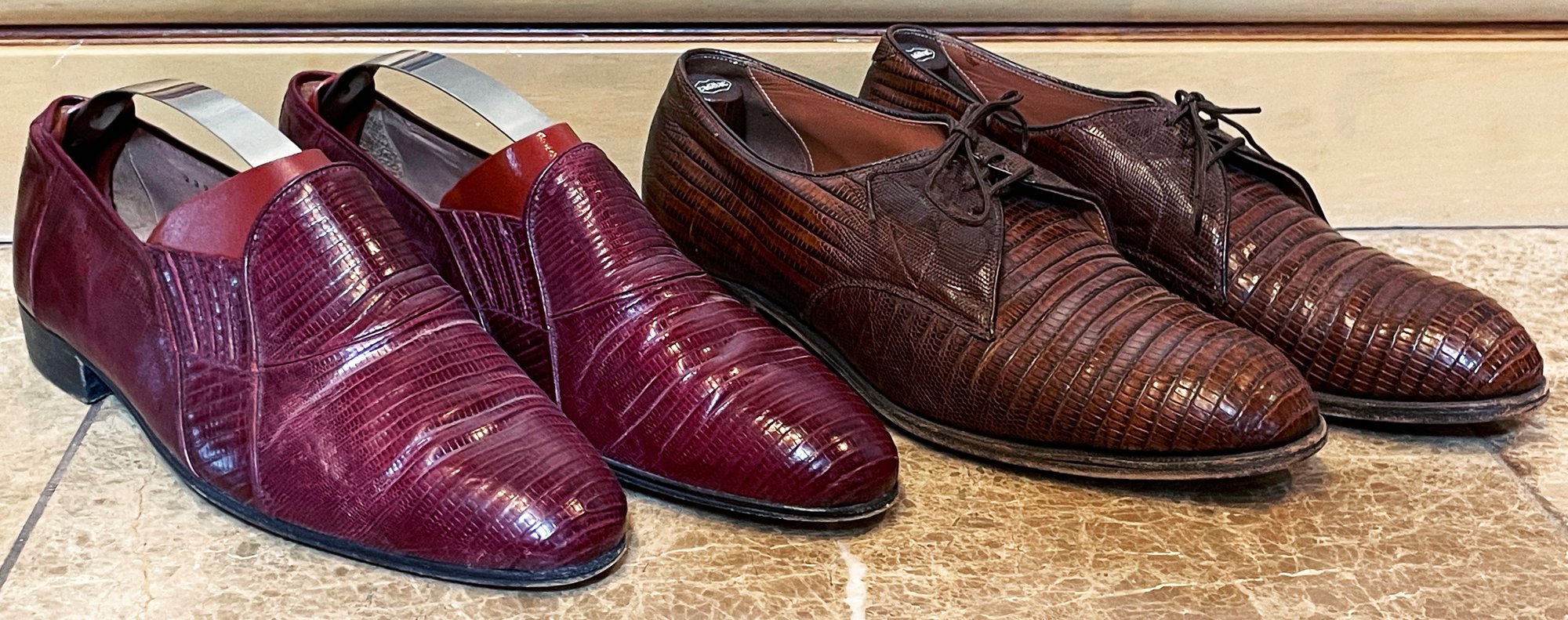 2 Pairs Of Mens Reptile Leather Formal Shoes #30519 | Auctionninja.com