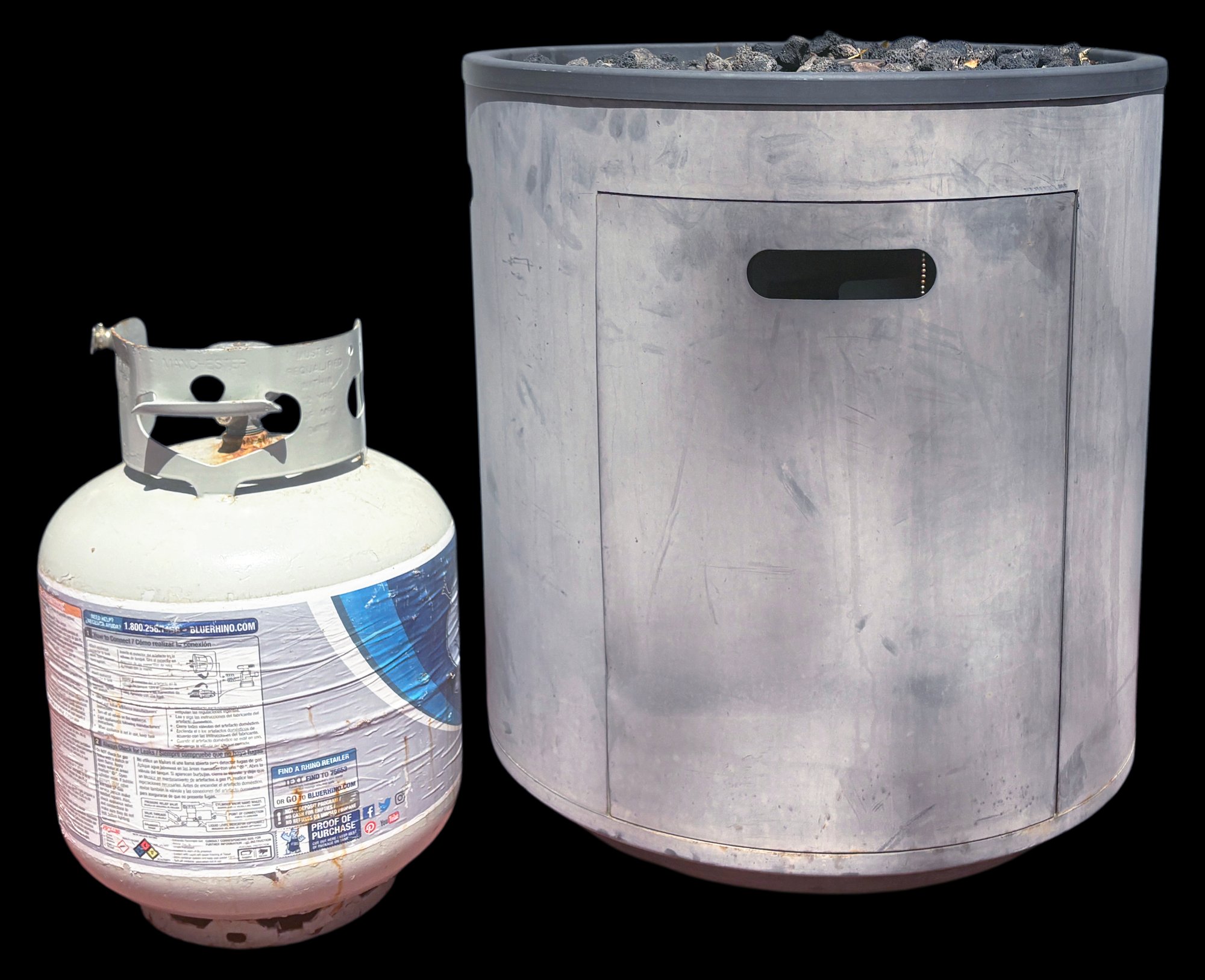 Outdoor Patio Gas Fire With Propane Tank Pit And Extra Propane Tank ...