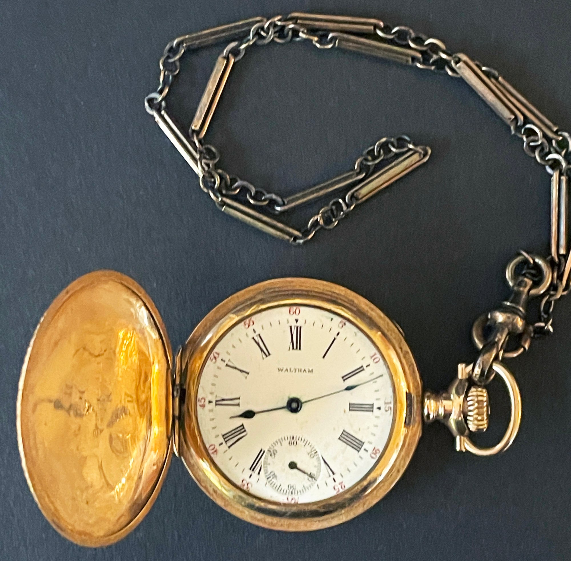 Vintage Waltham Pocket Watch & Simmons Fob Chain, As Is #30585 ...