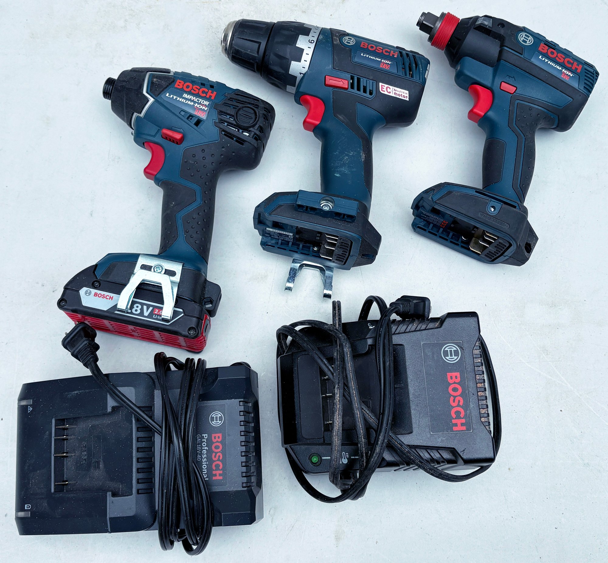 Collection Of Botsch Tools: Reciprocating Saw, Three Drills, Hammer ...