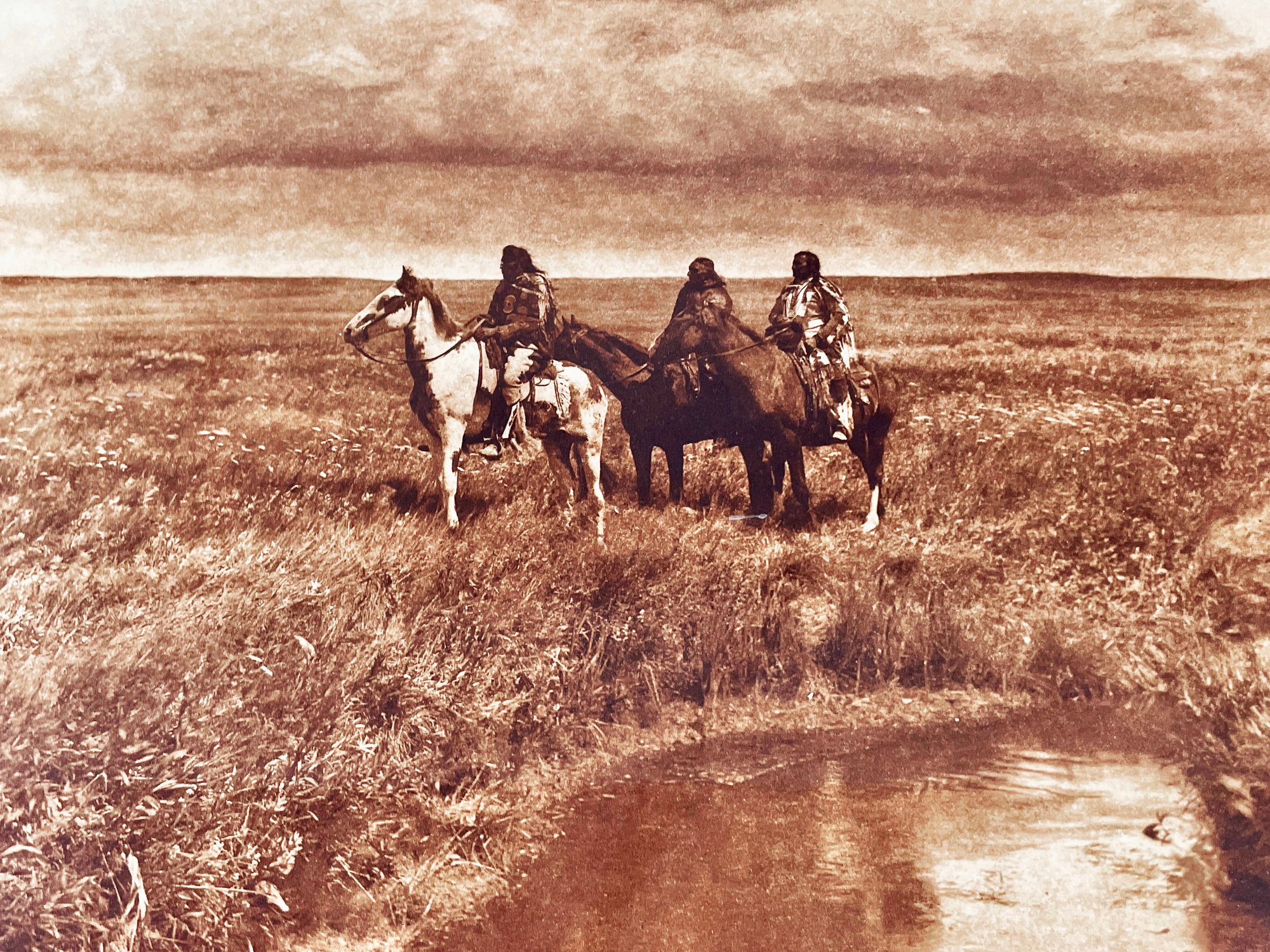 Beautifully Framed Edward Curtis Photograph "The Three Chiefs" Struck ...