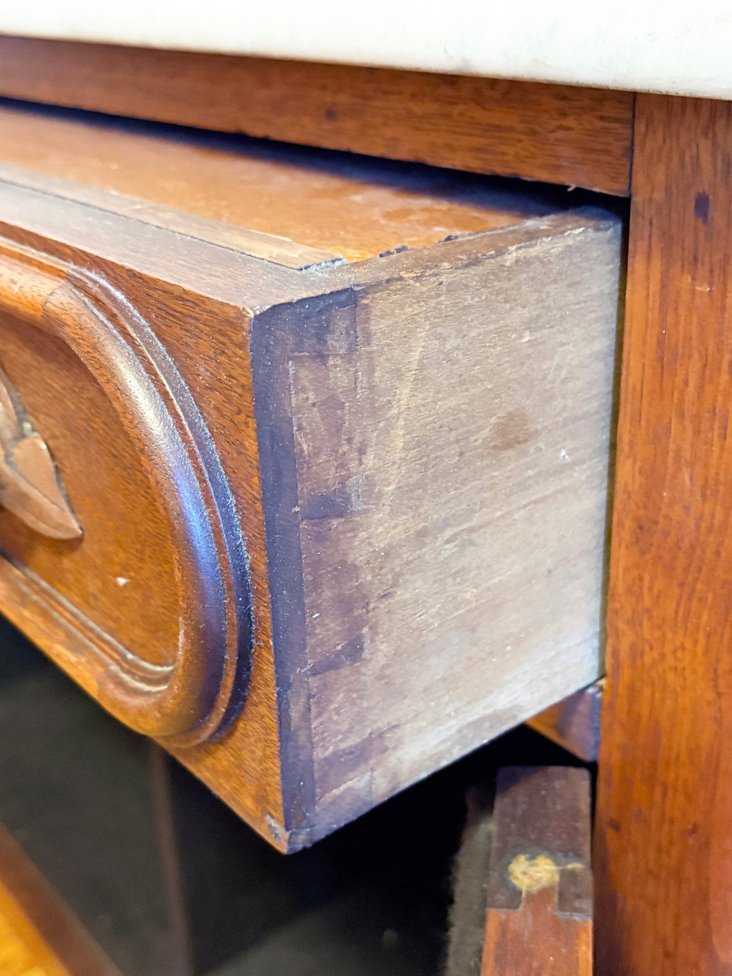 Antique Victorian East Lake Walnut Wash Stand With Marble Top And Felt ...