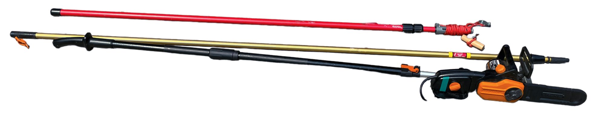 Extension Pole Handle Tools Including Worx 10" Chainsaw & Cordona Tree ...