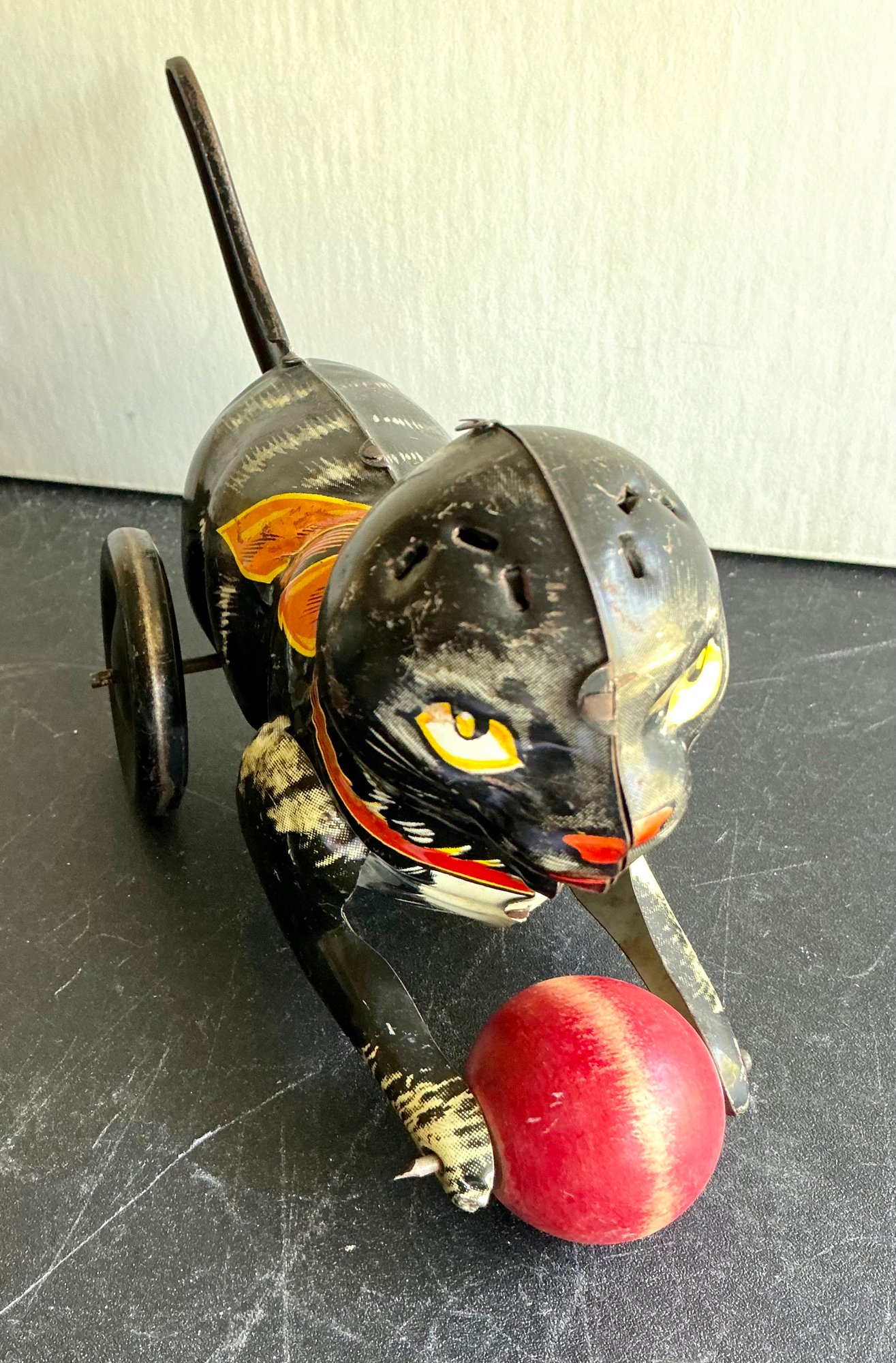 1940'S MARX LARGE BLACK CAT CHASING BALL, WORKS- WE CAN SHIP! #2865 ...
