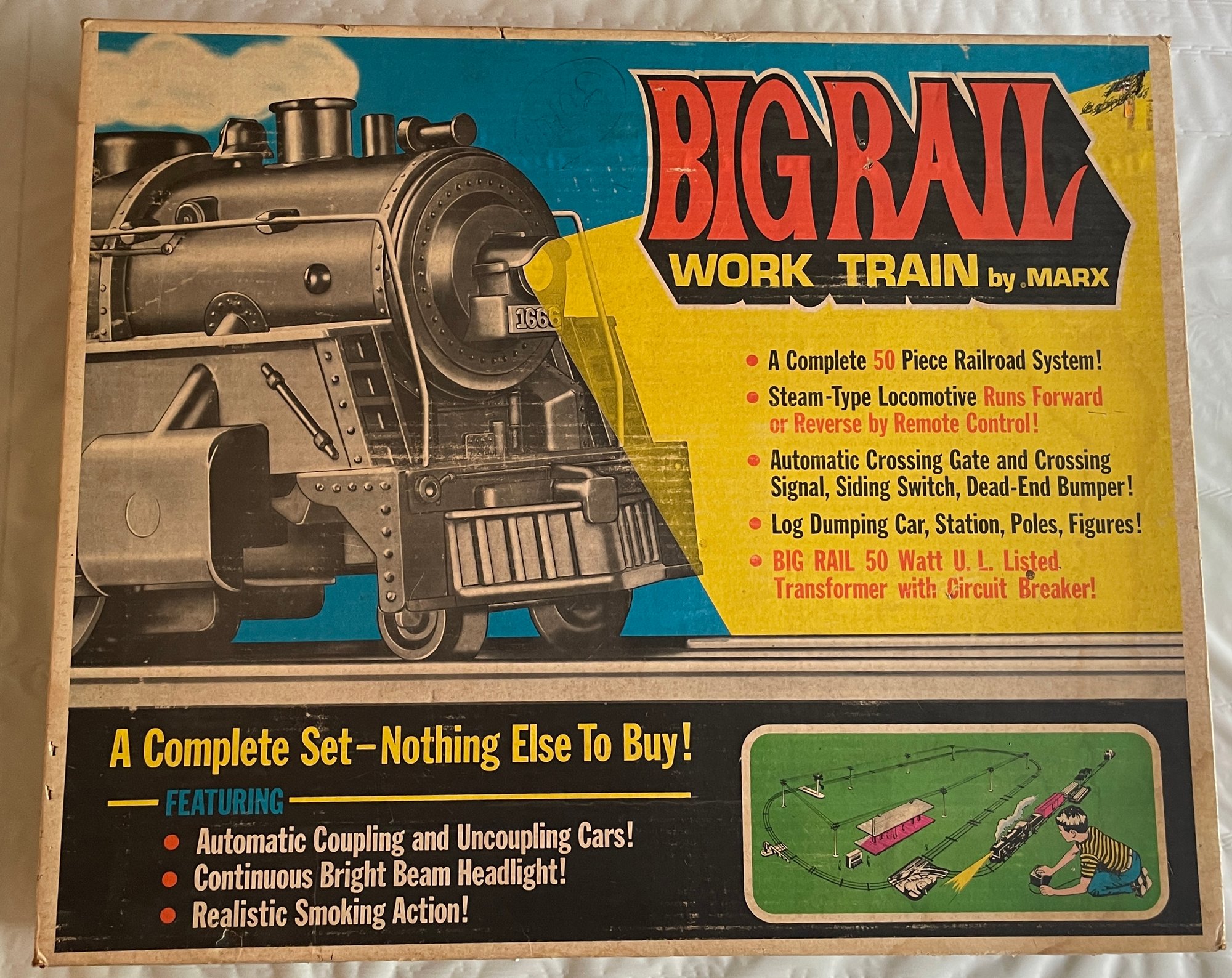 MARX BIG RAIL SET #51350 IN BOX , SEE PICS FOR PIECES INCLUDED FROM SET ...