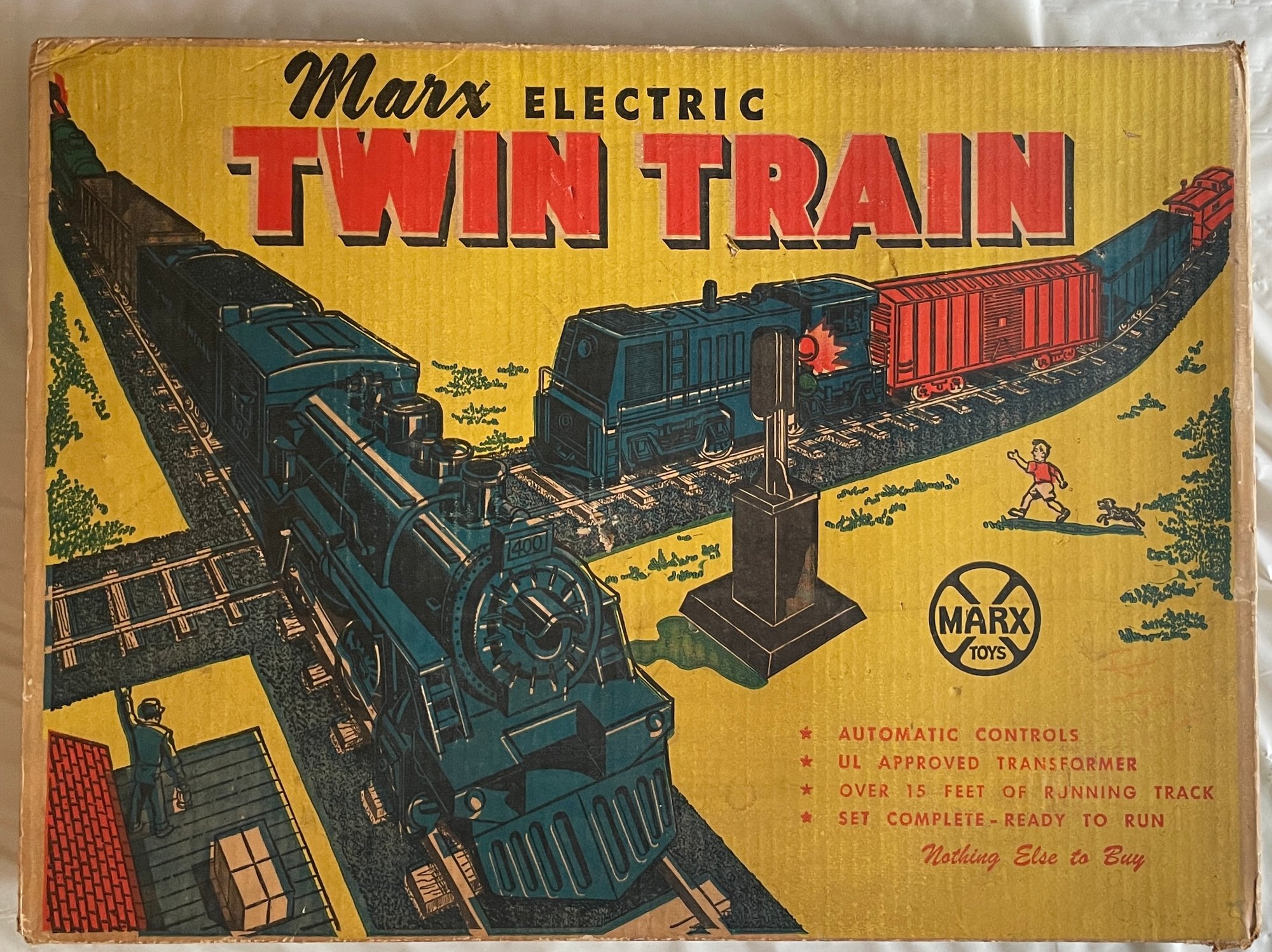 MARX TWIN TRAIN IN BOX WITH CARS, TENDER - SEE PICS FOR WHAT IS IN THIS ...