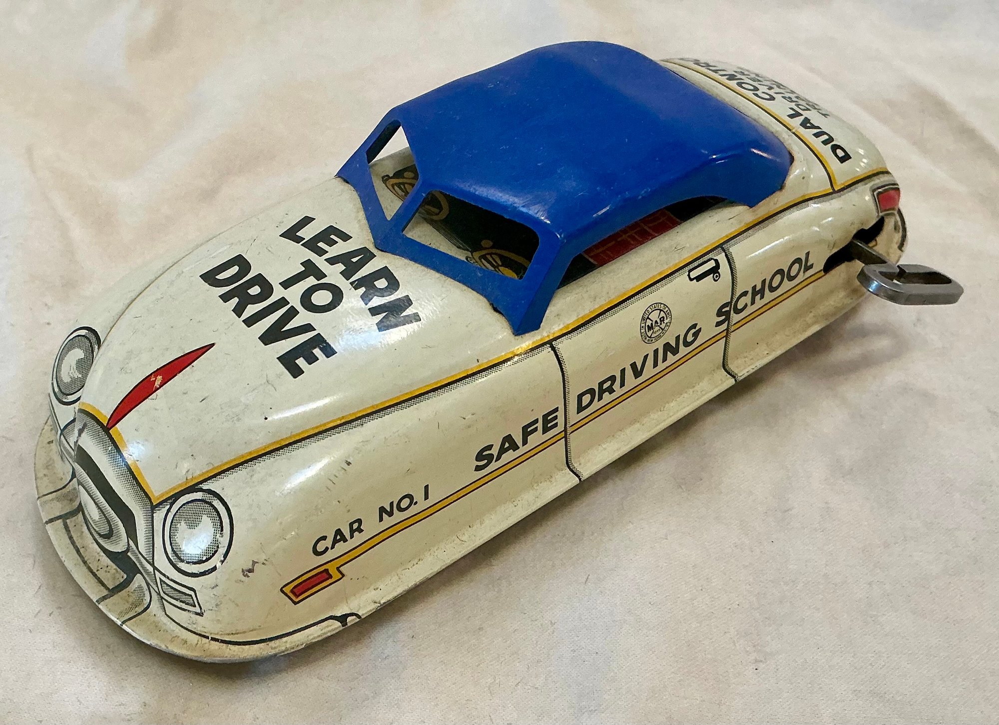 1950'S MARX WIND UP LEARN TO DRIVE SAFE DRIVING SCHOOL TIN CAR WORKS ...