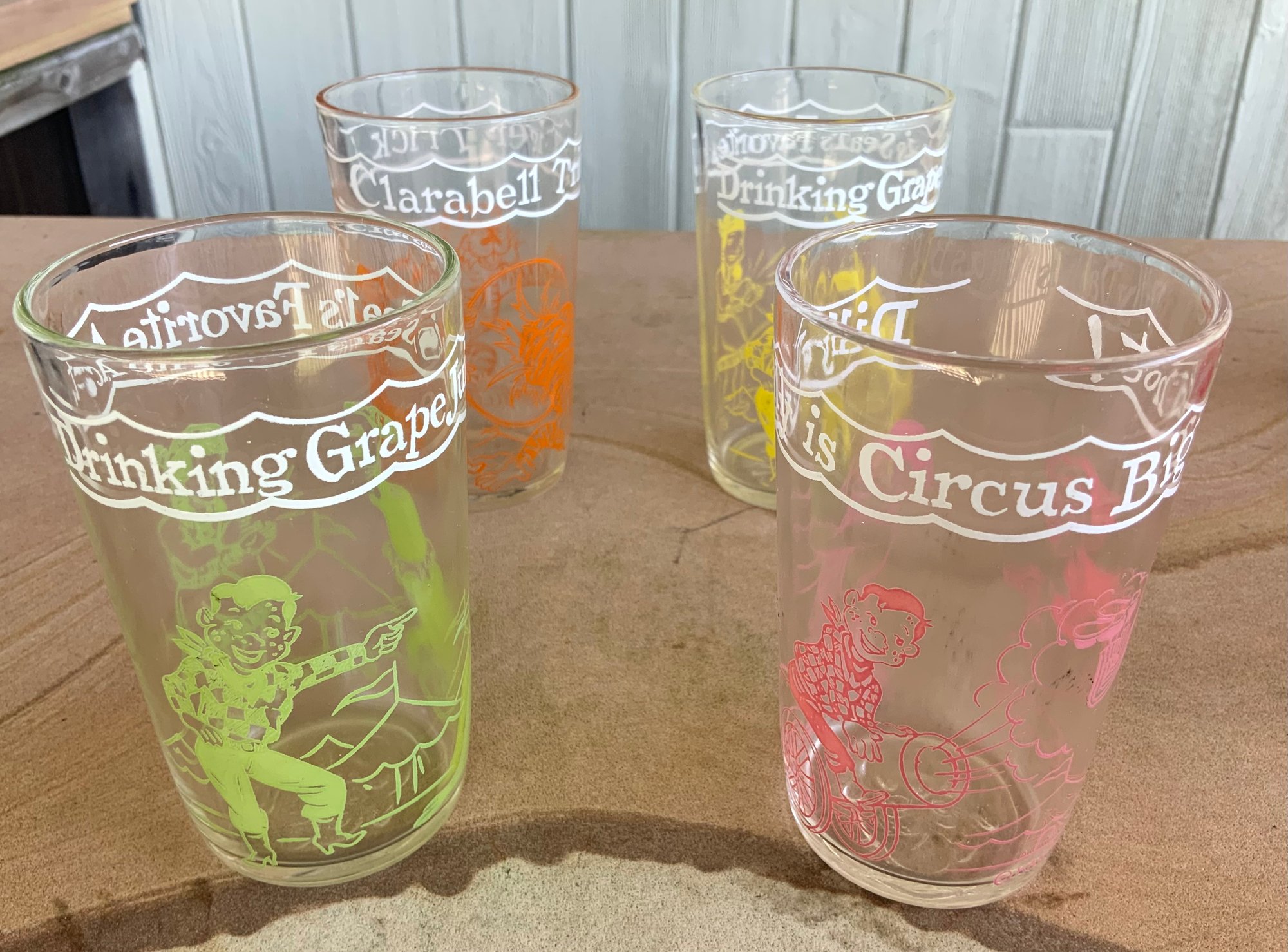 4 HOWDY DOODY CIRCUS JUICE GLASSES WELCH'S JELLY - KAGRAN- WE CAN SHIP ...