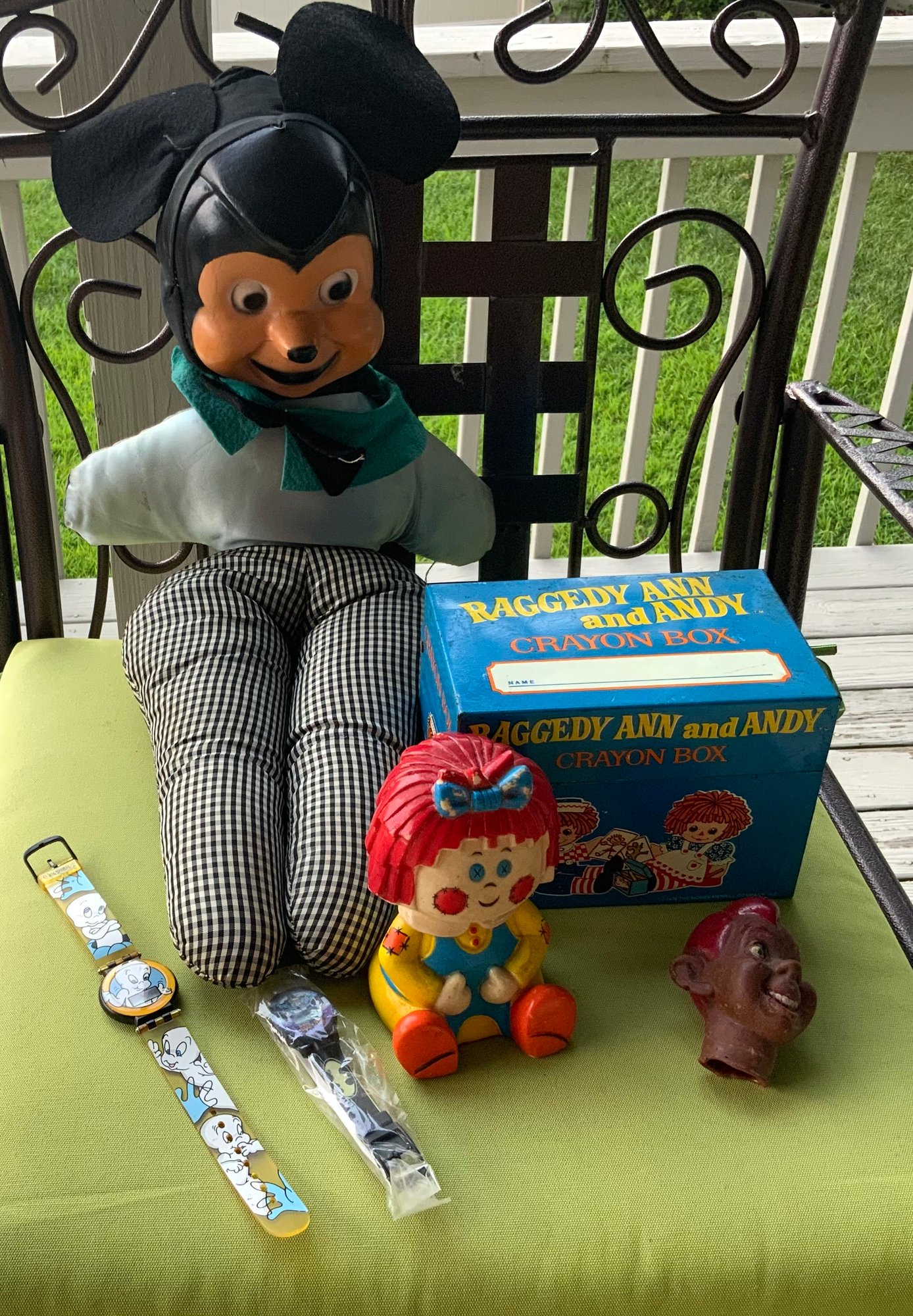 VINTAGE MICKEY MOUSE STUFFED DOLL- RAGGEDY ANN & FILE BOX-BATMAN ...