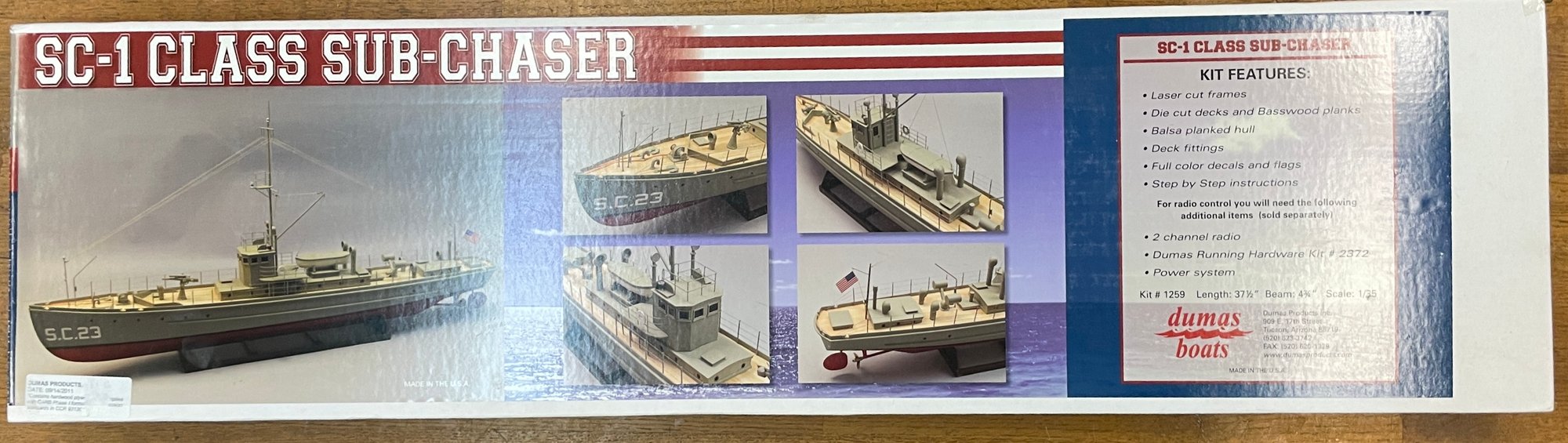 US Military Dumas SC-I Class Sub-Chaser 1/35 Scale Kit# 1259 Laser Cut ...