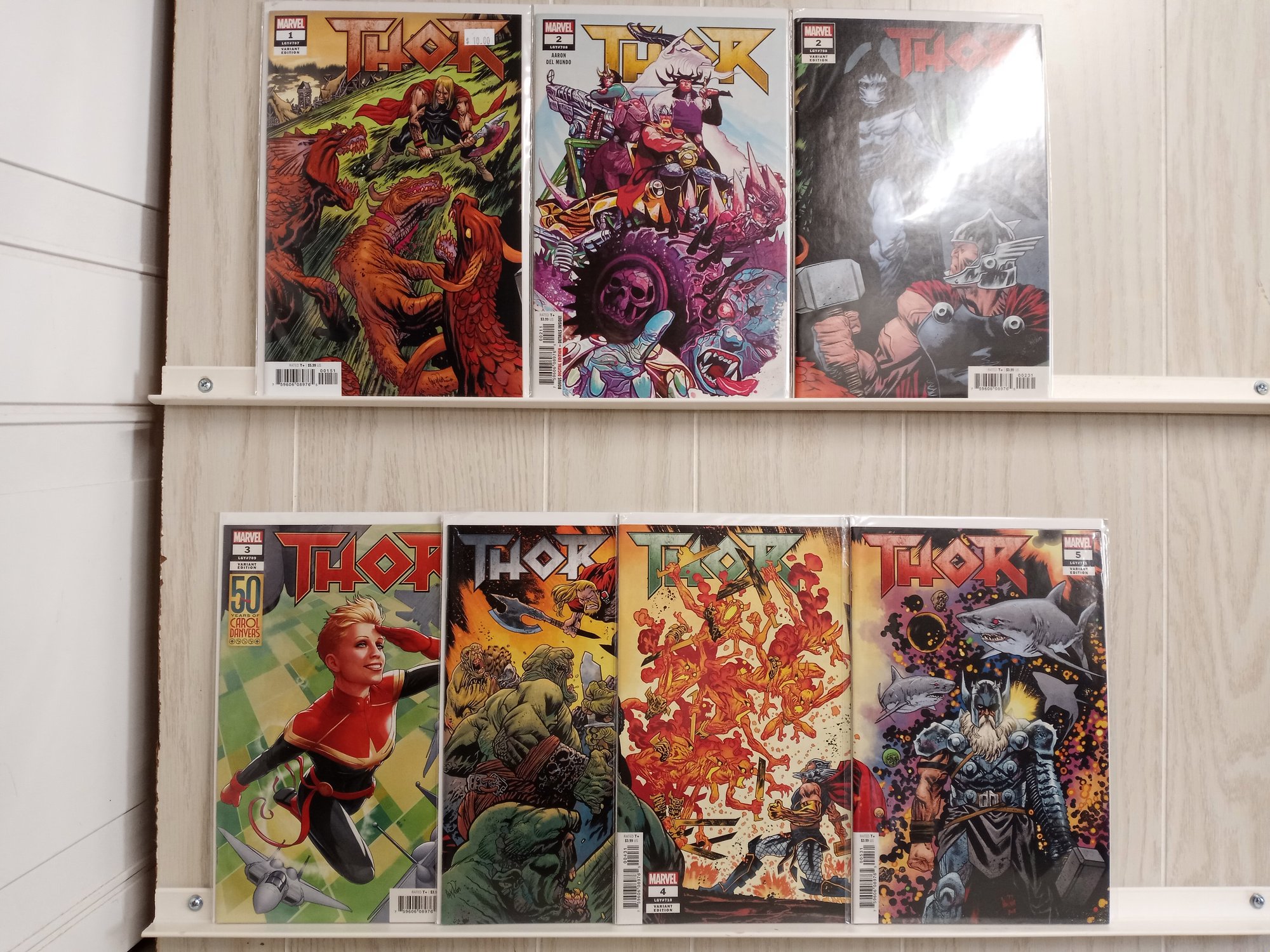 7 Marvel Comics: Thor, Issues: #1, #2 (x2, Different Covers), #3 (X2 ...