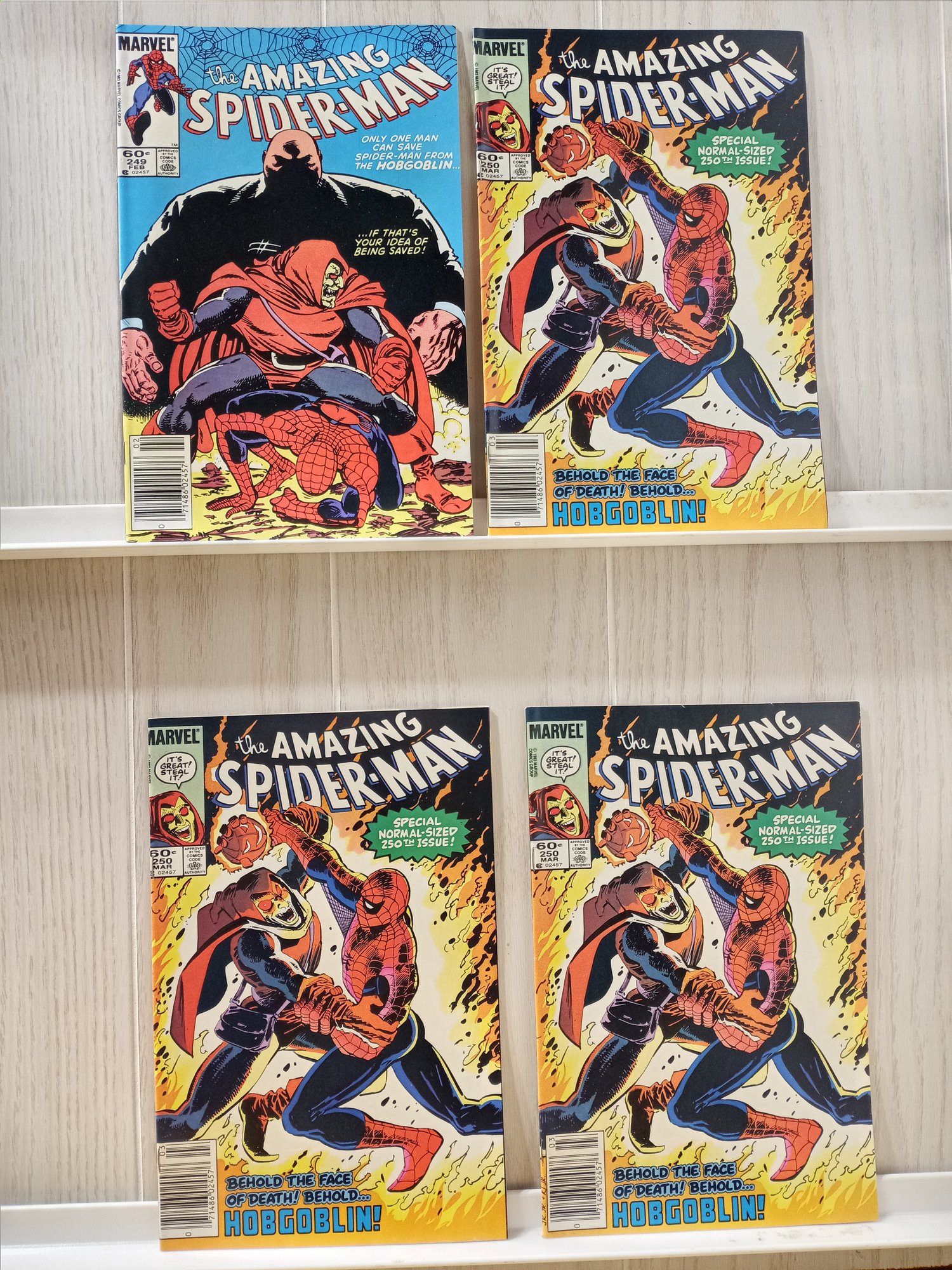 4 Marvel Comics: The Amazing Spider Man Issue #249 And 3x Issue 250 ...