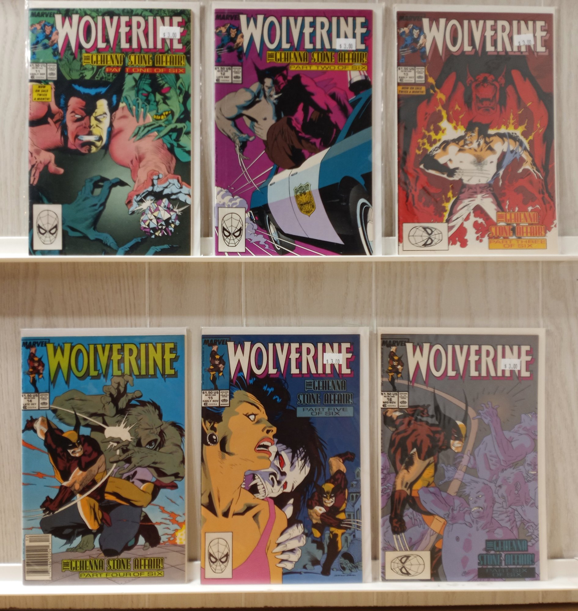 Six Marvel Comics: Wolverine. Issues #11 - #16. Comics Are Bagged And ...