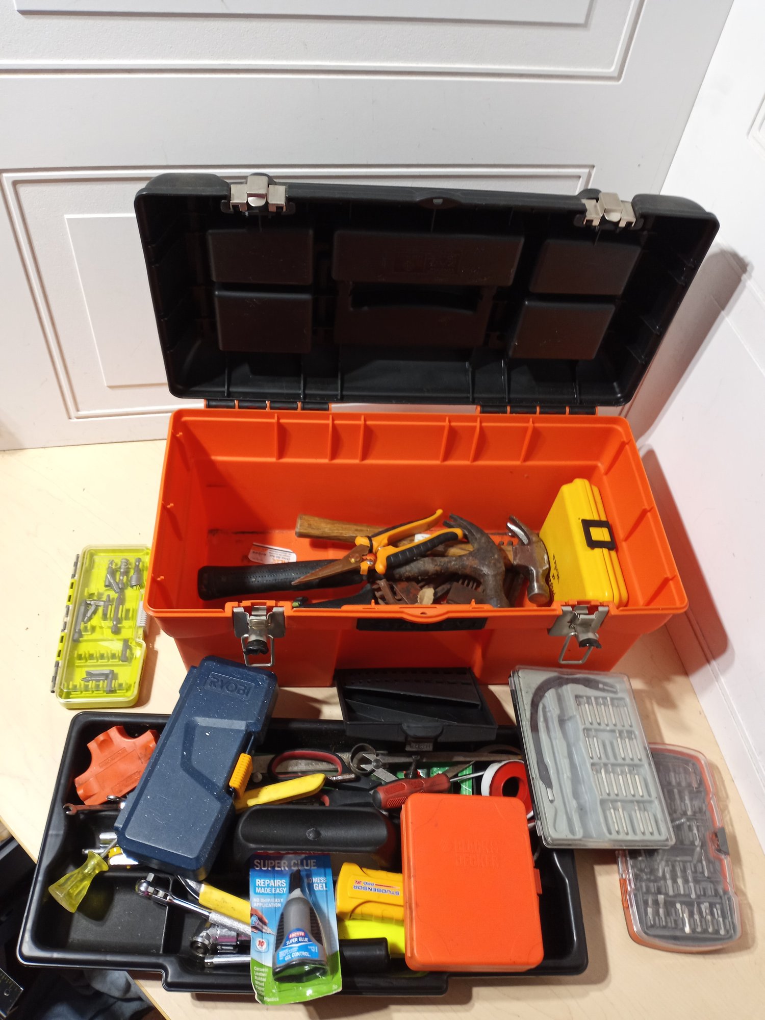 Orange Toolbox, Full If Bits And Other Tools. See Pictures For Contents ...