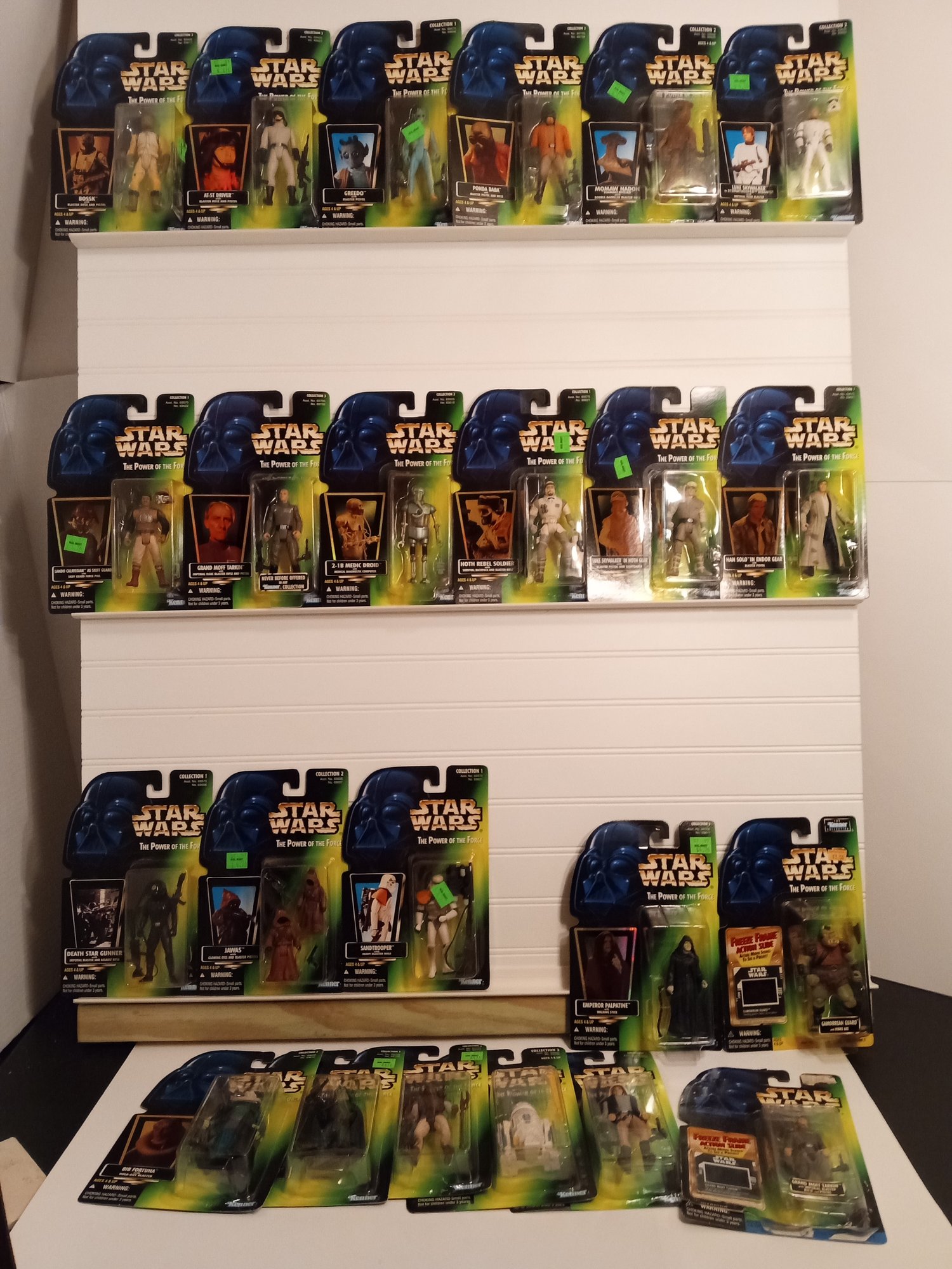 NOS: 23 Star Wars, Power Of The Force (green) Action Figures, See ...