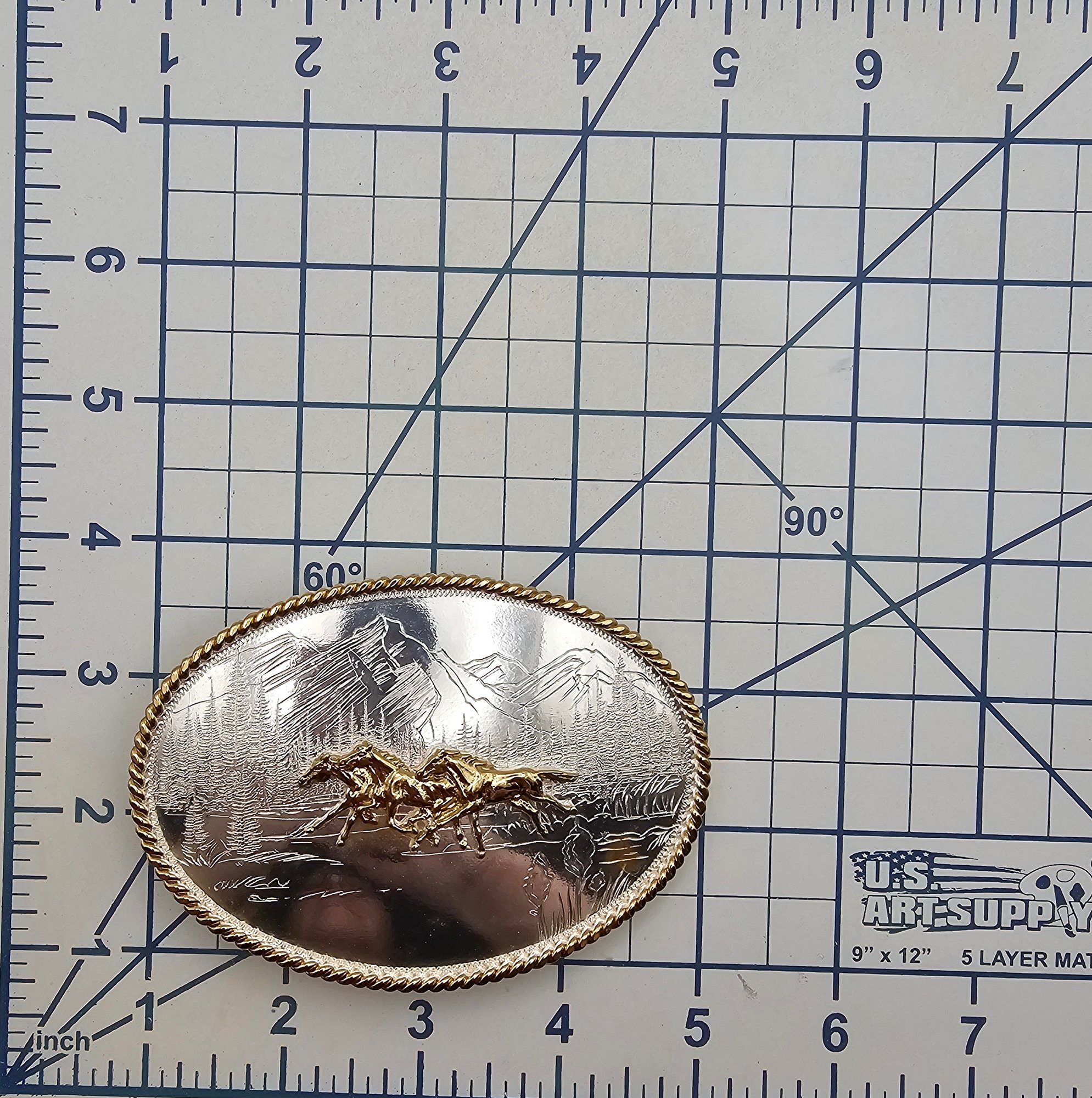 Silver Plated Rodeo Belt Buckle Montana Silversmith Columbus Mont ...