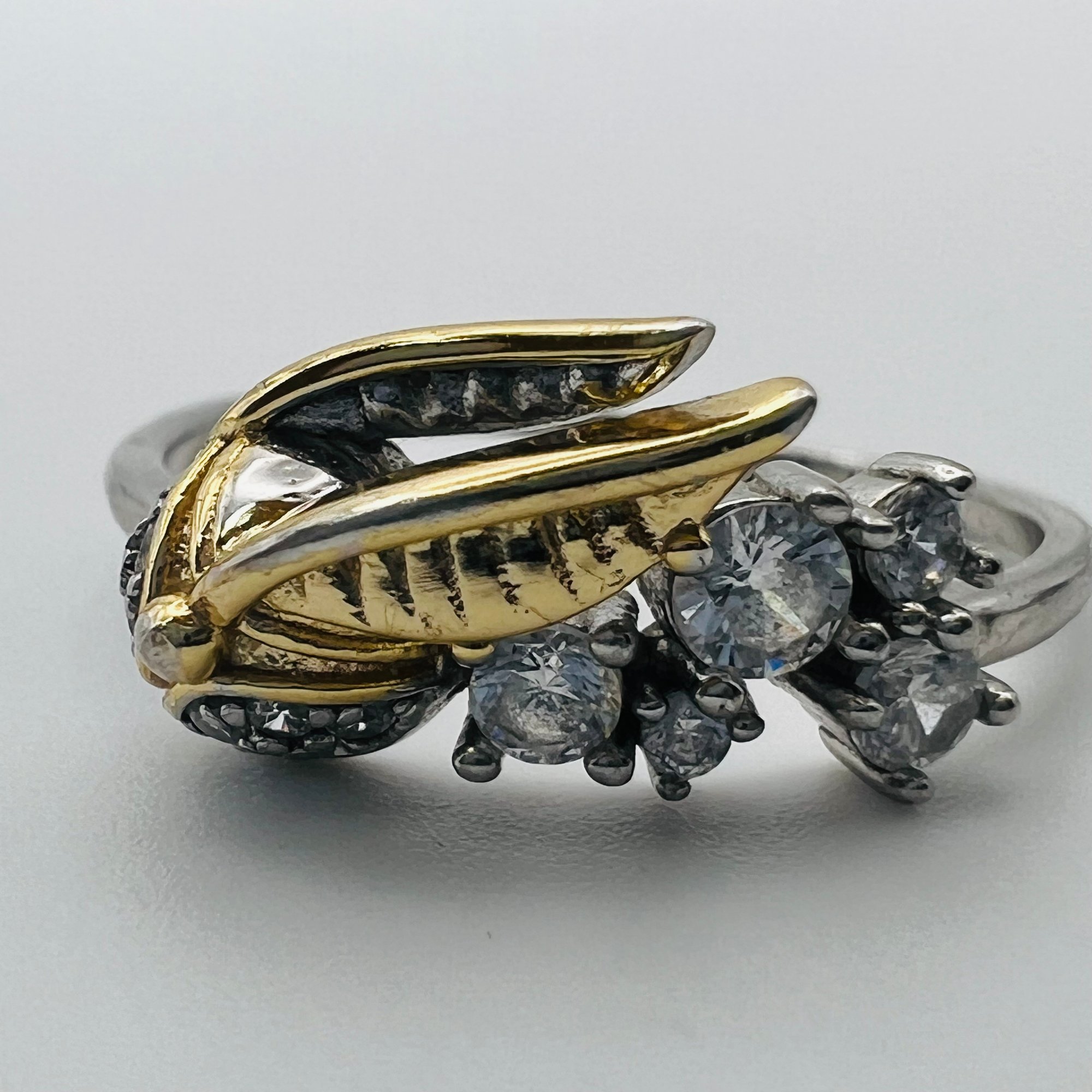 WBEI, Sterling, Harry Potter Golden Snitch Ring Clear Stones Size 8, 2. ...