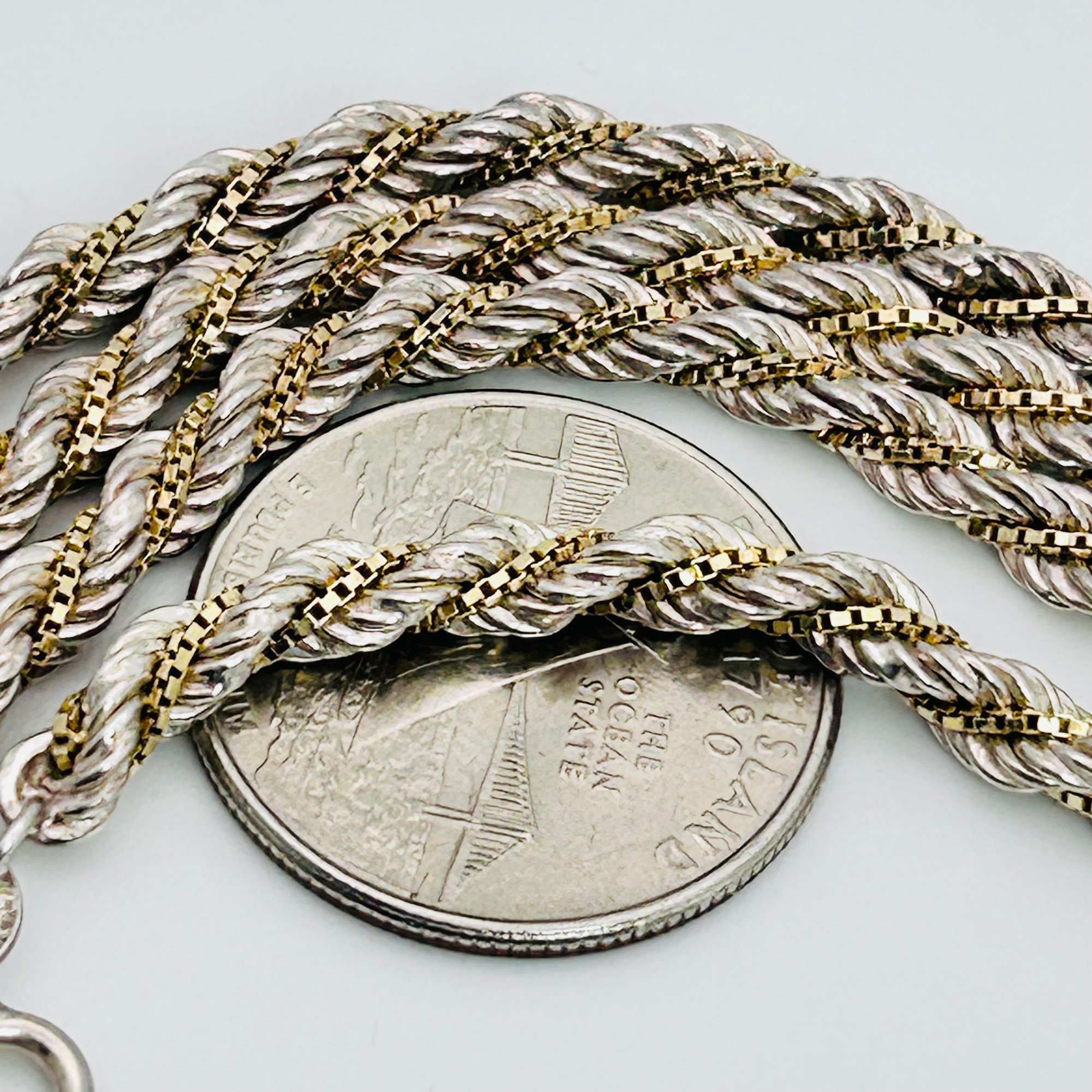 Milor Italy Two Strand Sterling Silver Twisted Rope, Chain Necklace. 2. ...