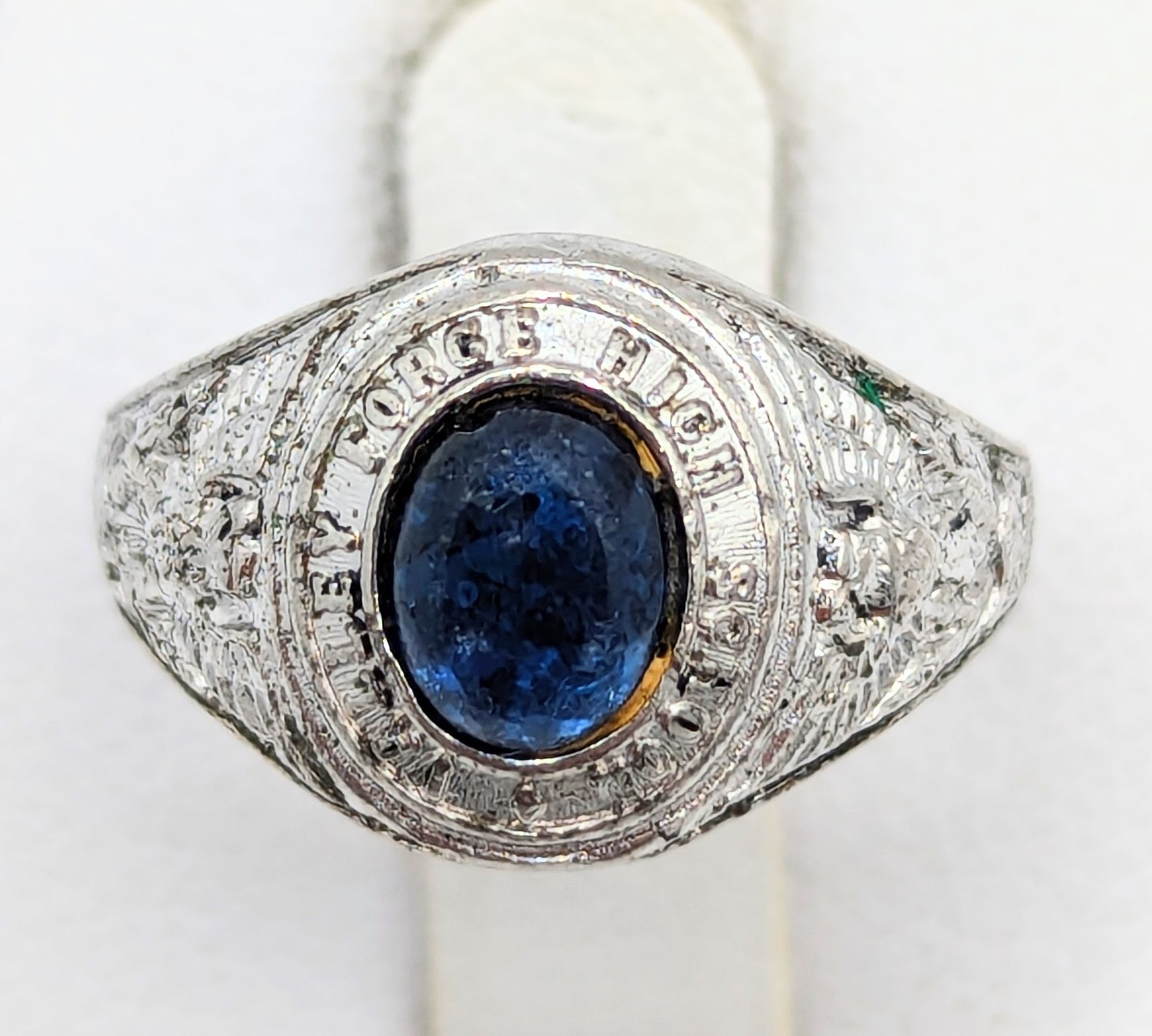 Sterling, Blue Resin, Valley Forge High School Class Ring, Ring Sz. 5. ...