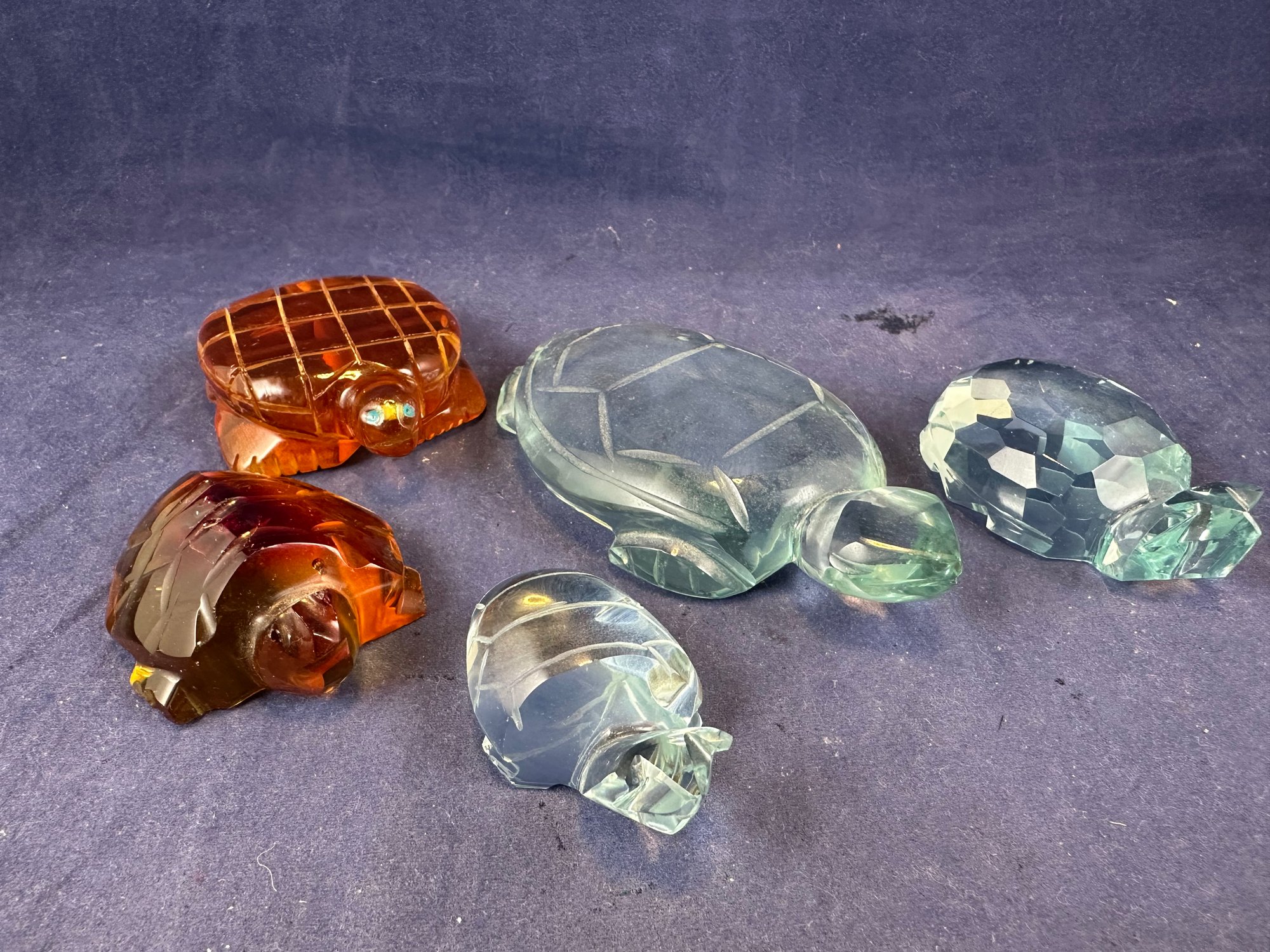 Glass Crystal And Amber? Turtle Collection #17712 | Auctionninja.com