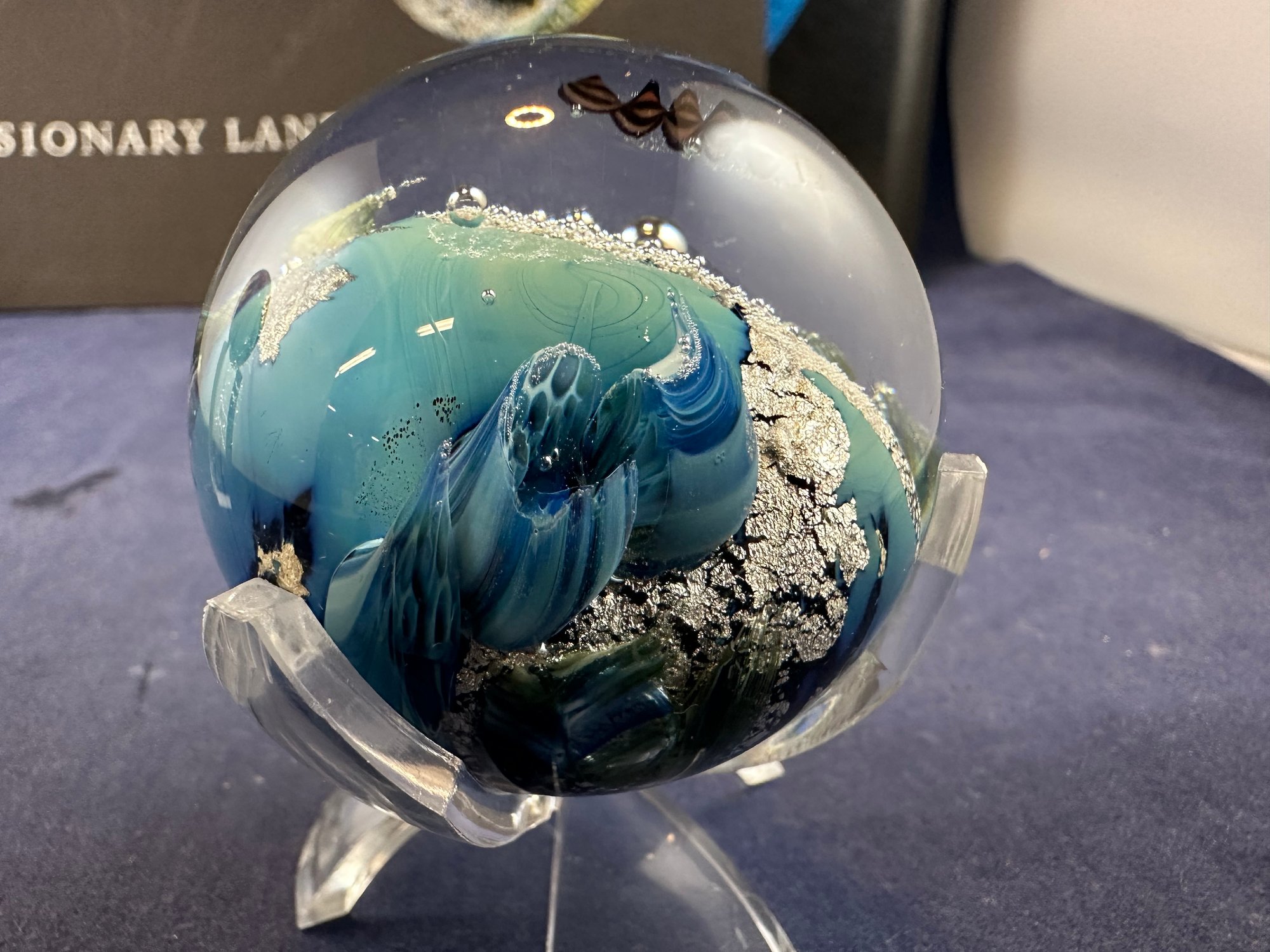 Josh Simpson Glass Artist Art Glass - Two Globes And Two Books #16946 ...