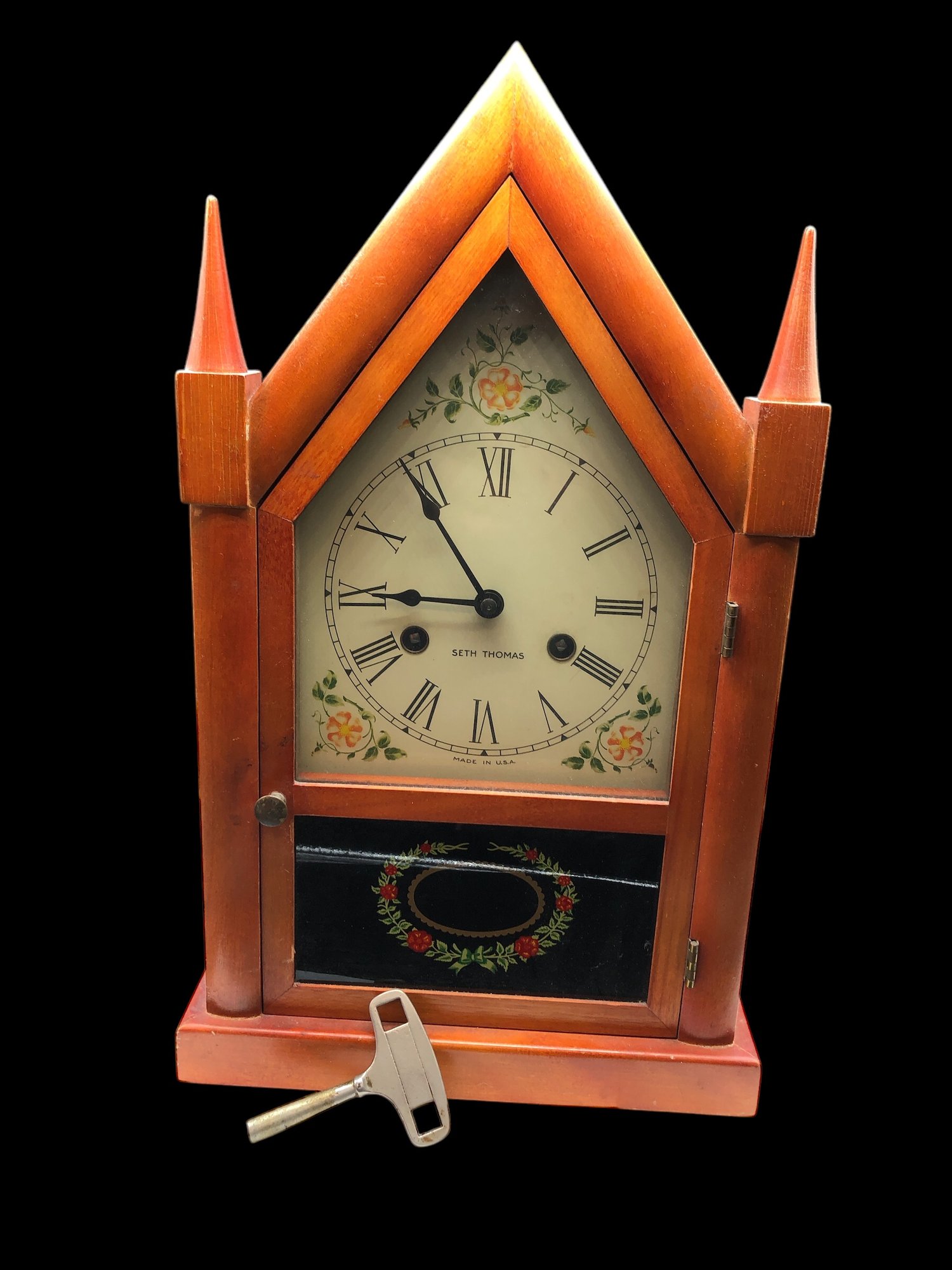 Antique Seth Thomas Steeple 7-Day Chime Mantle Clock #16987 ...