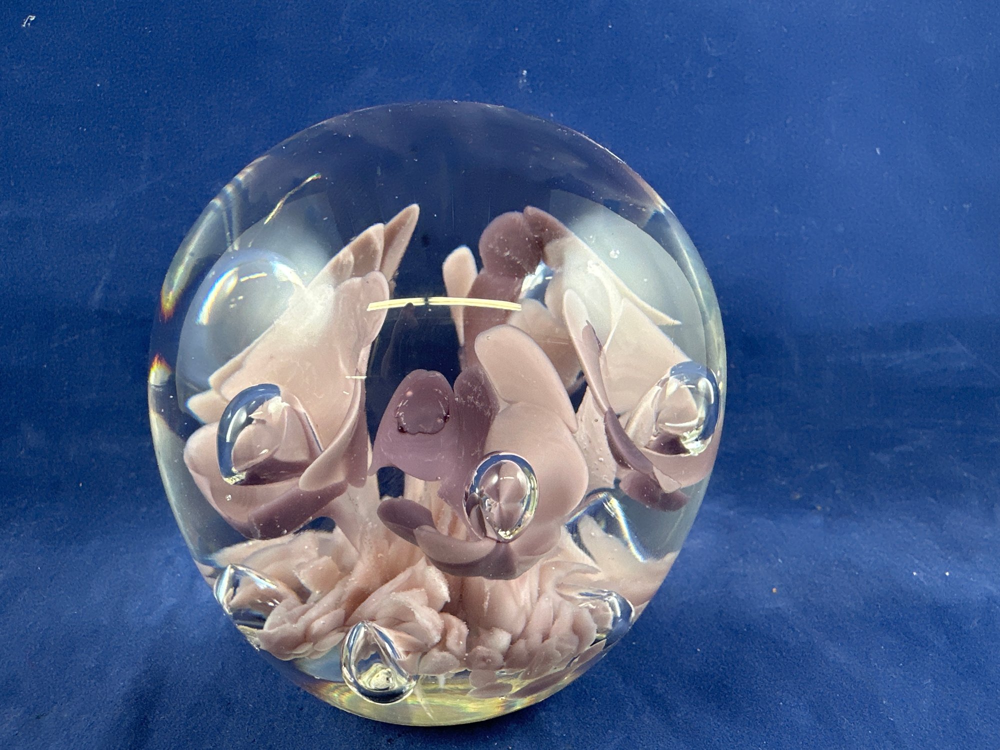 Maude And Bob 1983 Paper Weight Shades Of LavenderAnd White, Art Glass ...