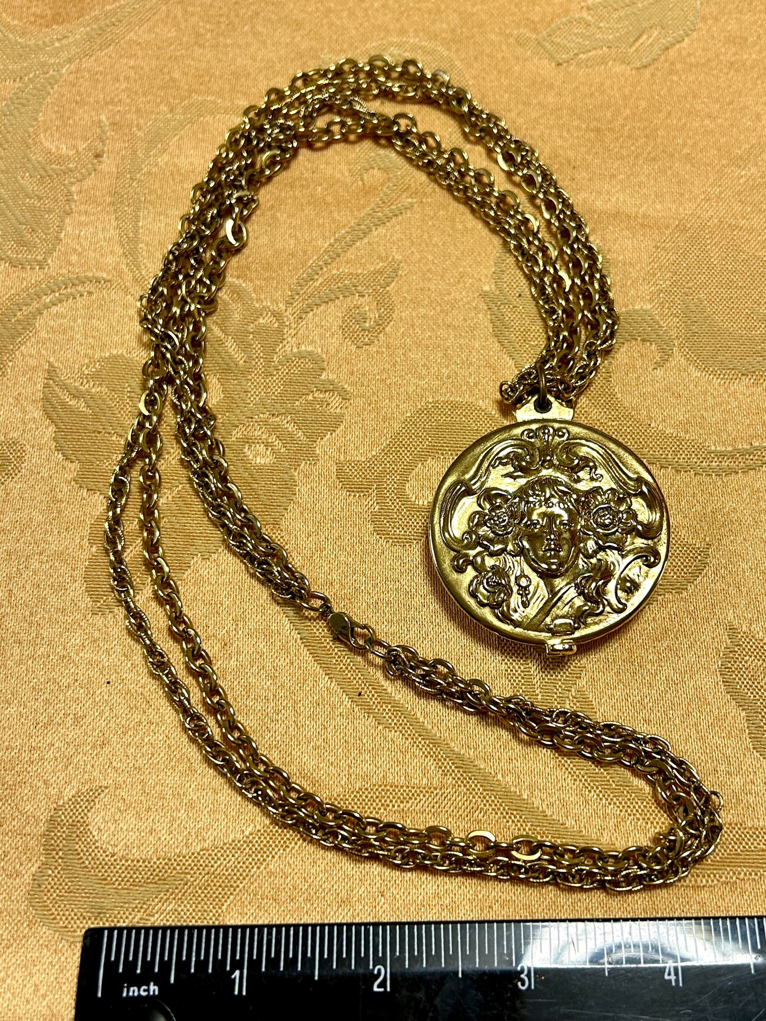 Victorian Style Locket With Magnifying Glass Long Chain Necklace #5251 ...