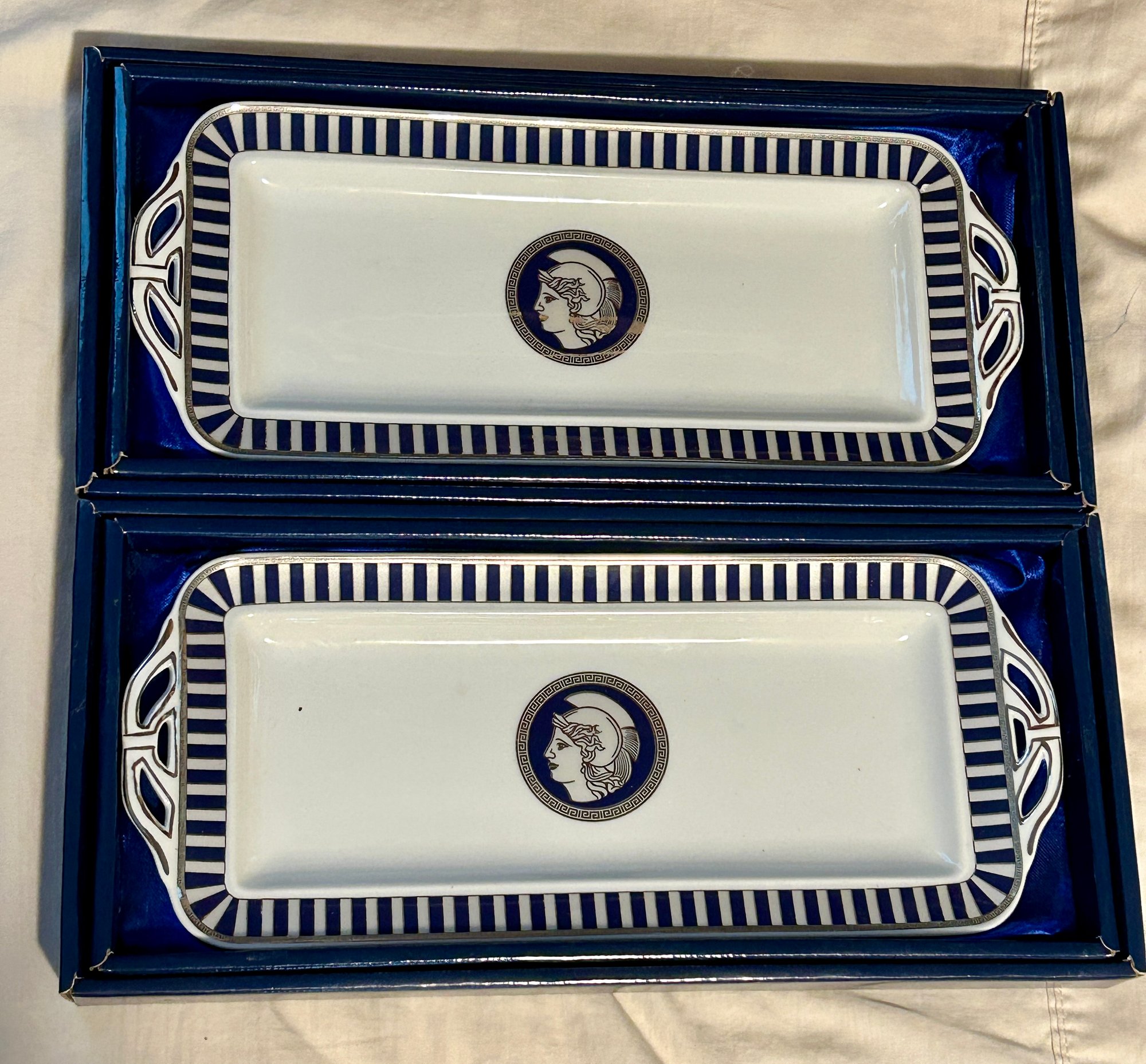 Pair Of Ancient Glory Of Rome T. Limoges Design Porcelain Trays Or ...