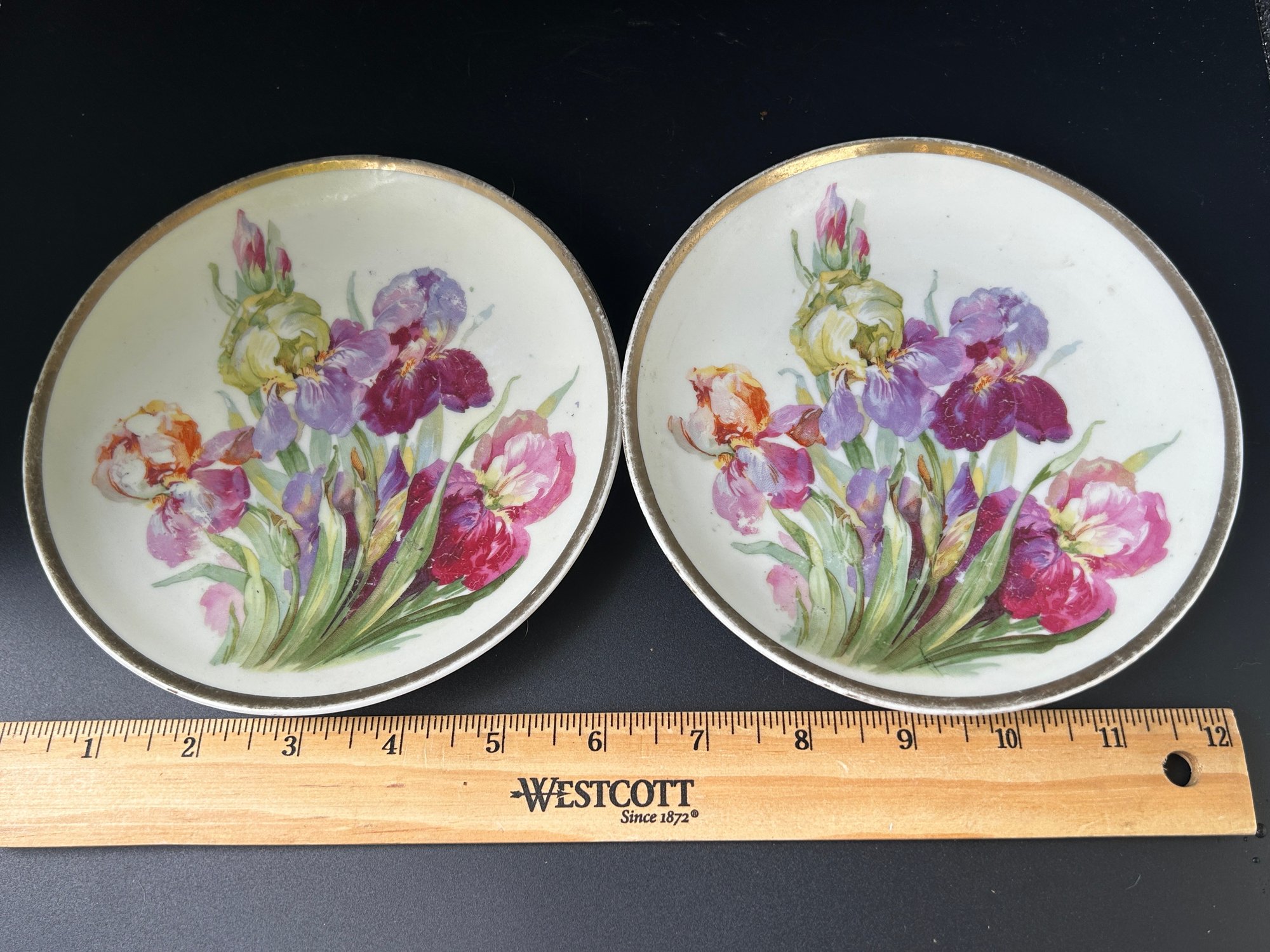 Antique Decorative Plates Made By Three Crowns China In Germany Between ...