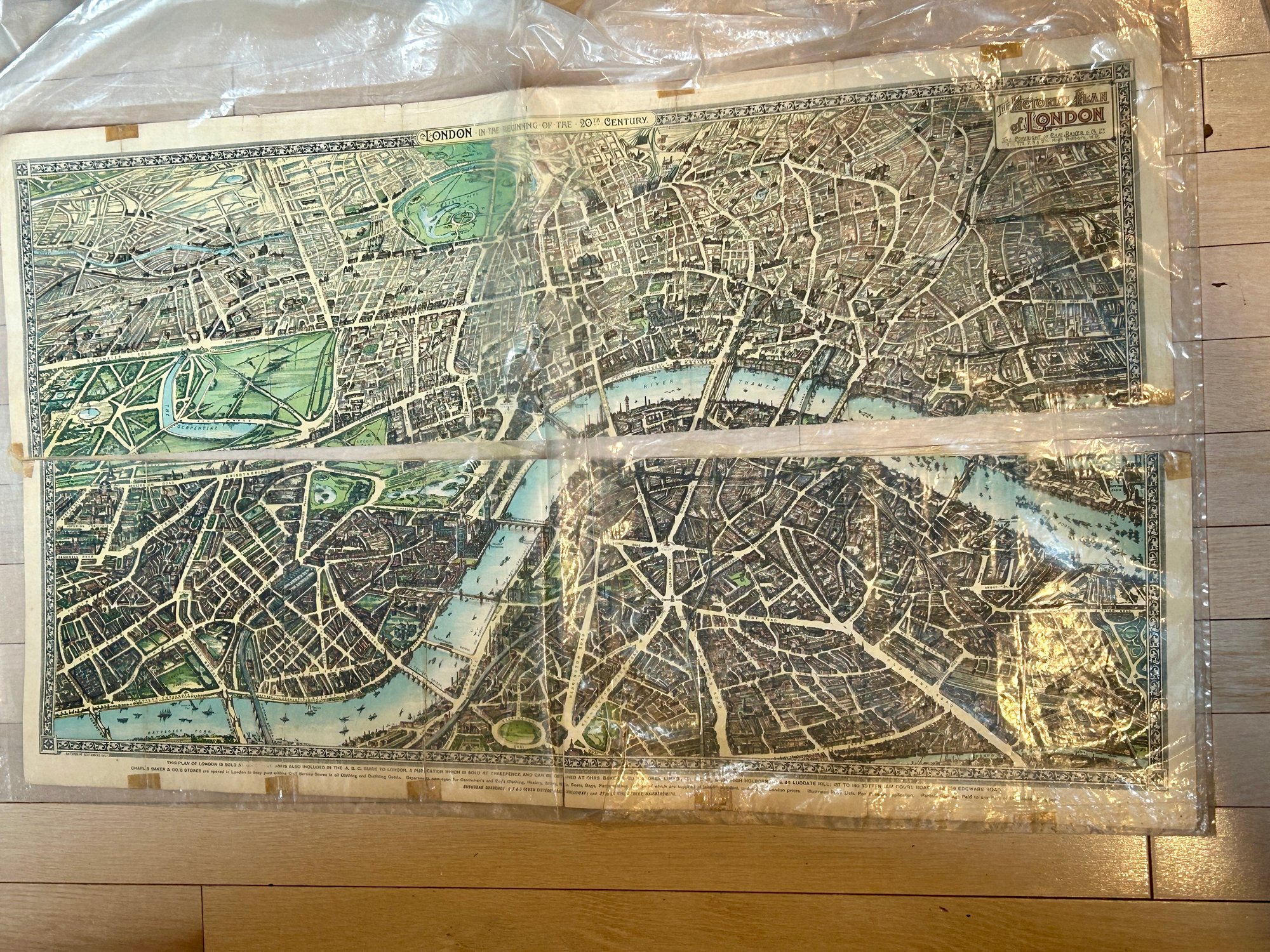 Large Torn Map Of London For Old Magazine #4397 | Auctionninja.com