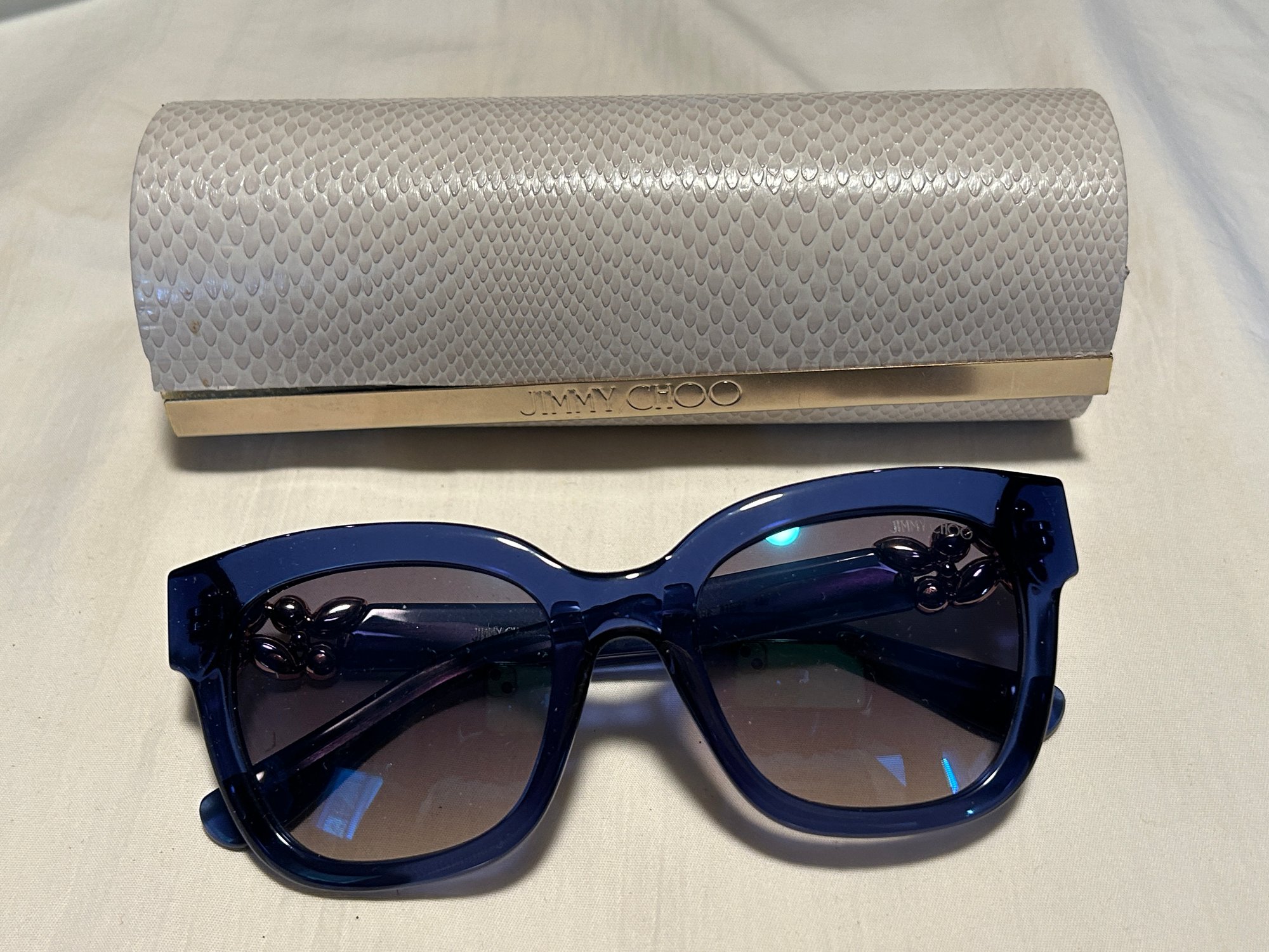 Jimmy Choo Maggie Crystal Detail Sunglasses Blue #4963 | Auctionninja.com