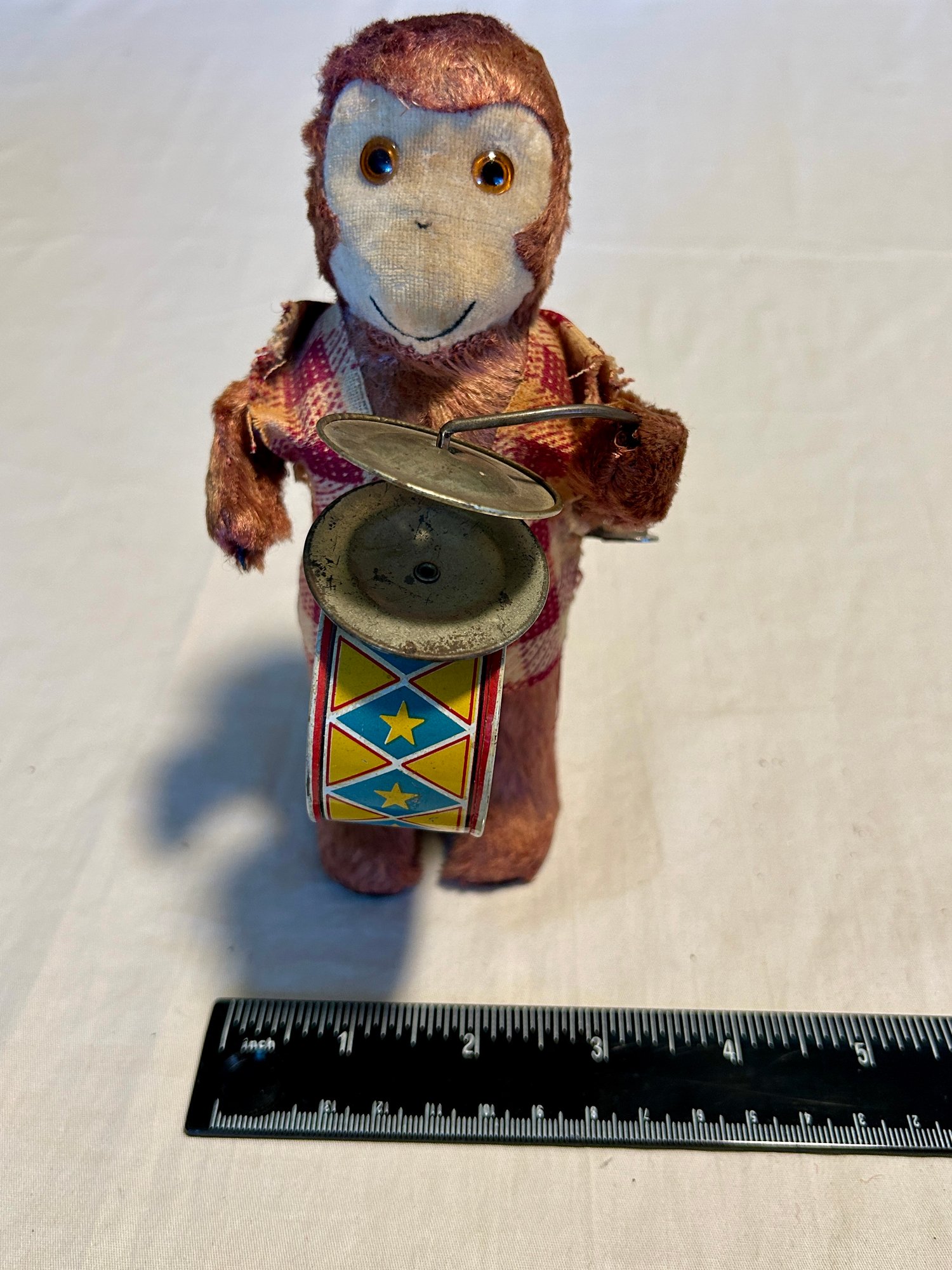 Antique Musical Wind Up Drumming Monkey Made In Japan Working Mechanics ...