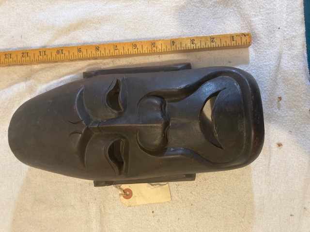 Japanese Mask - Carved Wooden 12" Tall Spirit Mask From Okinawa Region ...