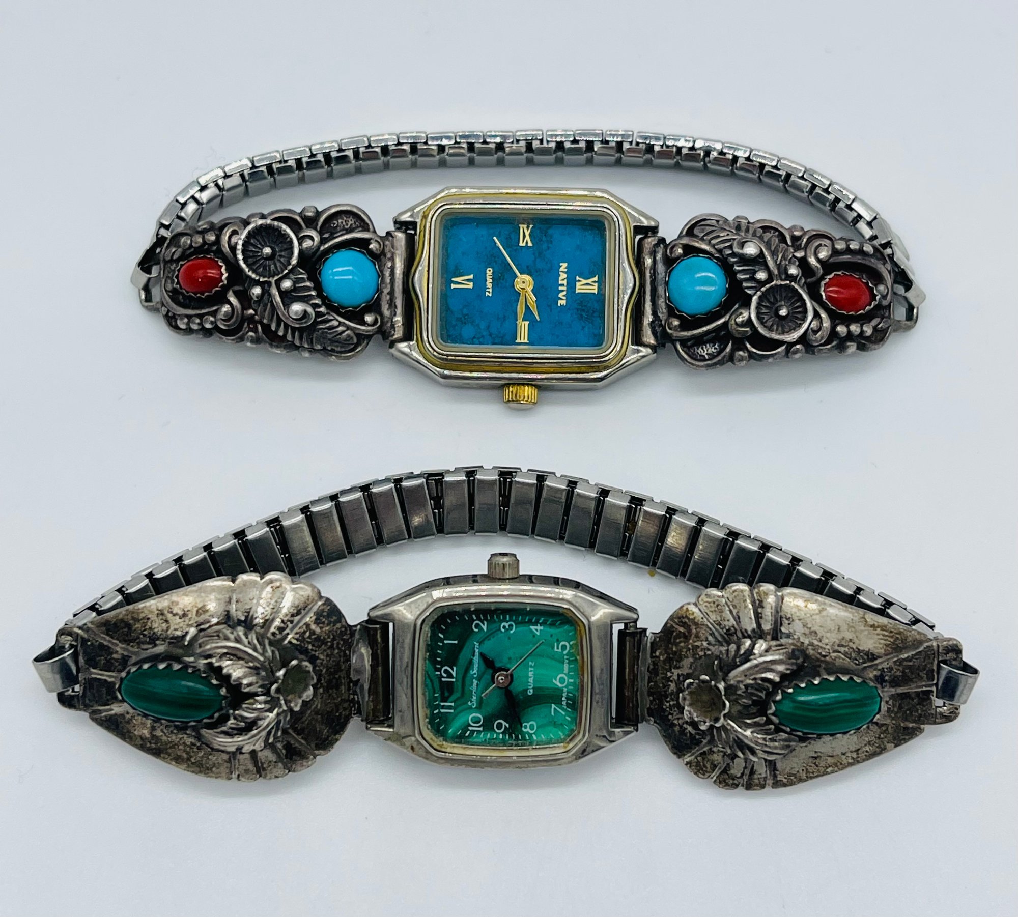 Pair Women's Sterling Silver .925 Turquoise Coral Skyway Trading ...