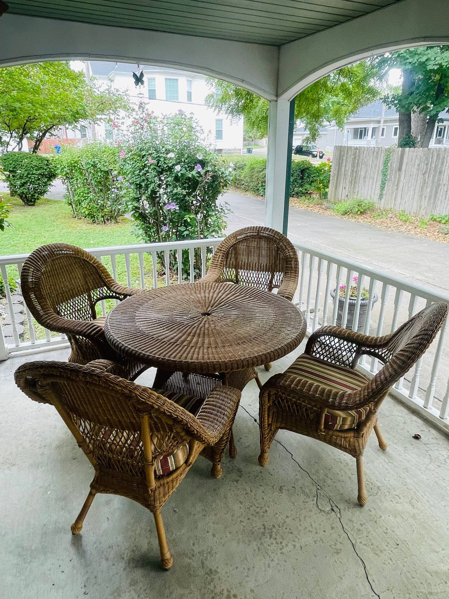 Palm Springs Golden Honey Resin Wicker Outdoor Patio Table Set Four ...