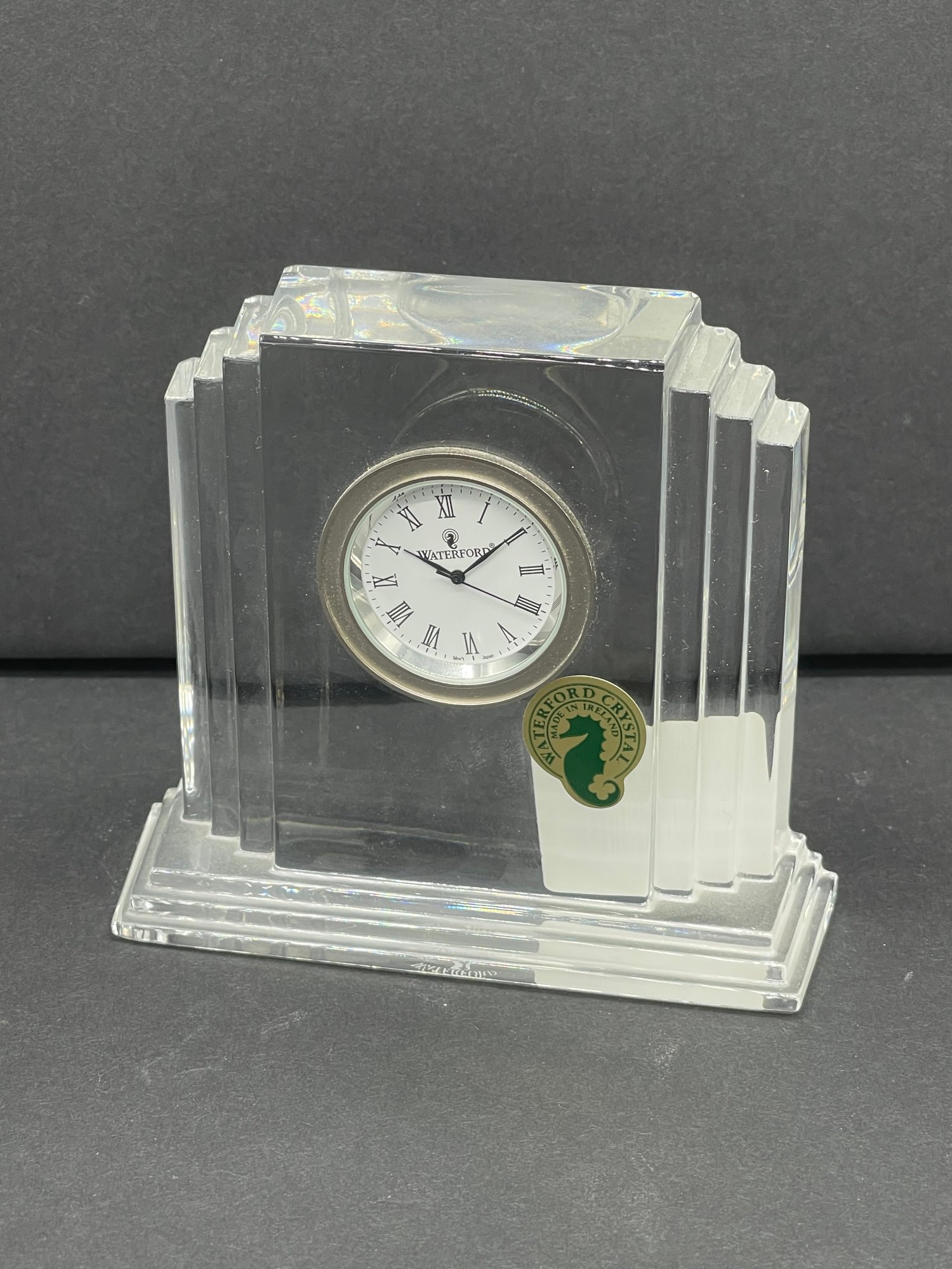 Waterford Lead Crystal Metropolitan Desk Clock #1770 | Auctionninja.com